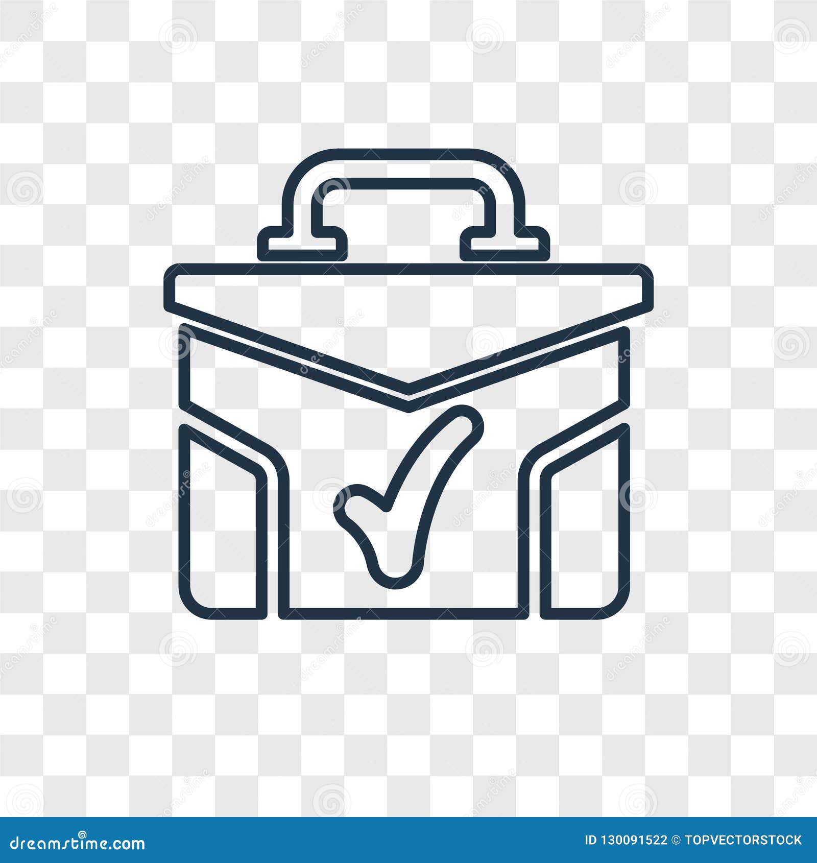 Suitcase with Check Concept Vector Linear Icon Isolated on Trans Stock ...