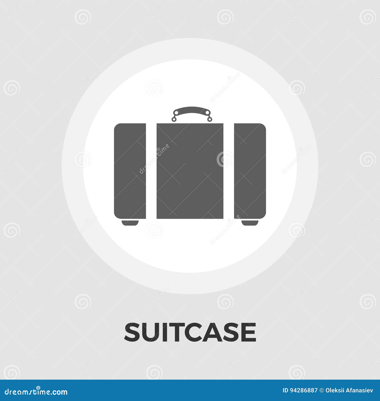 Suitcase Flat Icon stock vector. Illustration of office - 94286887