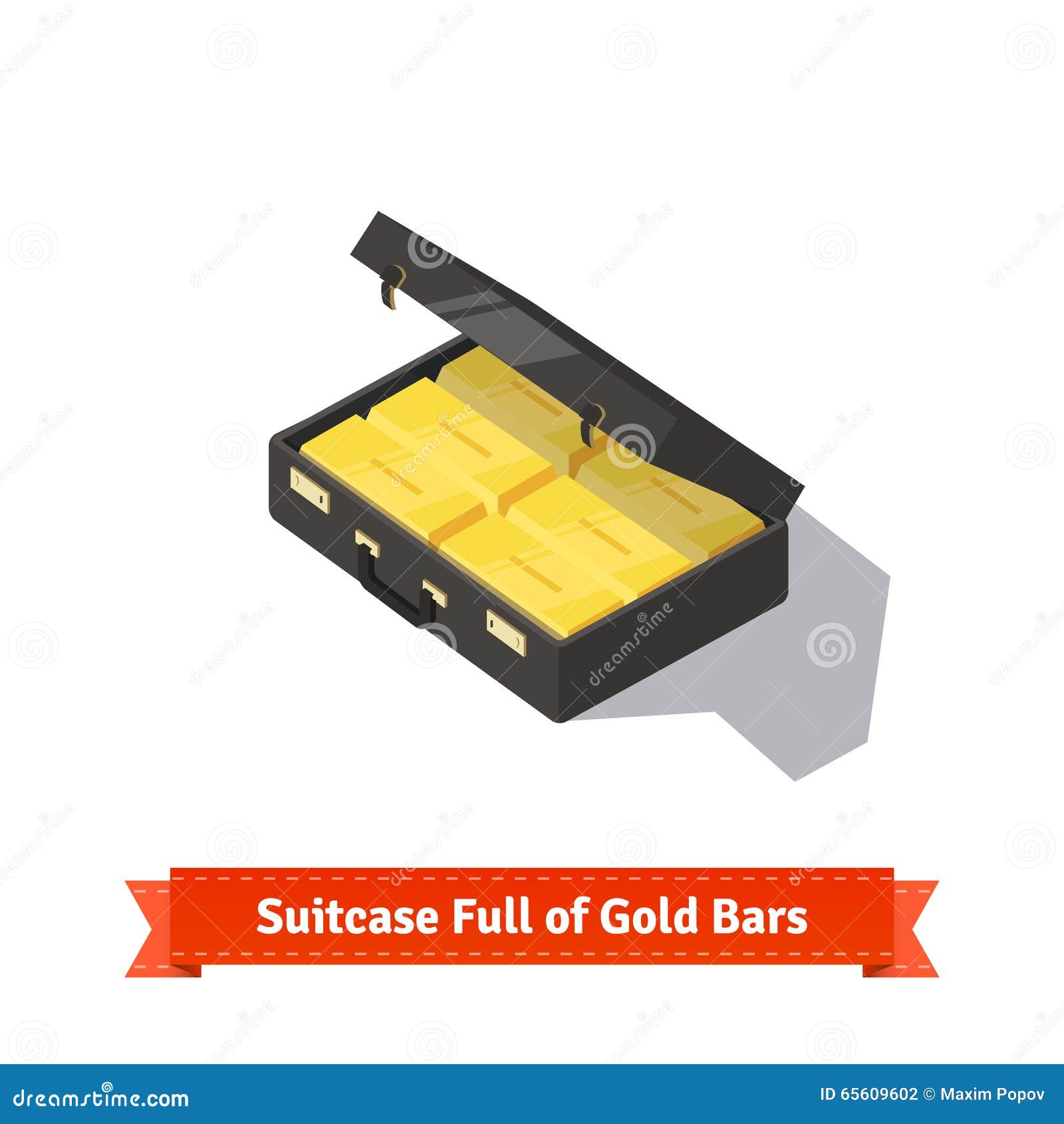 Suitcase Gold Icon. Travel Symbol Isolated On White Background. Luggage ...