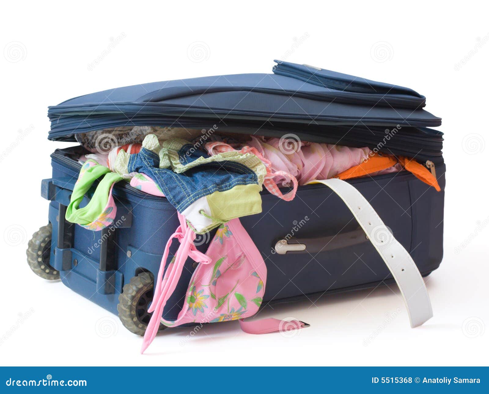 Suitcase Full with Summer Clothes Stock Photo - Image of vacation ...