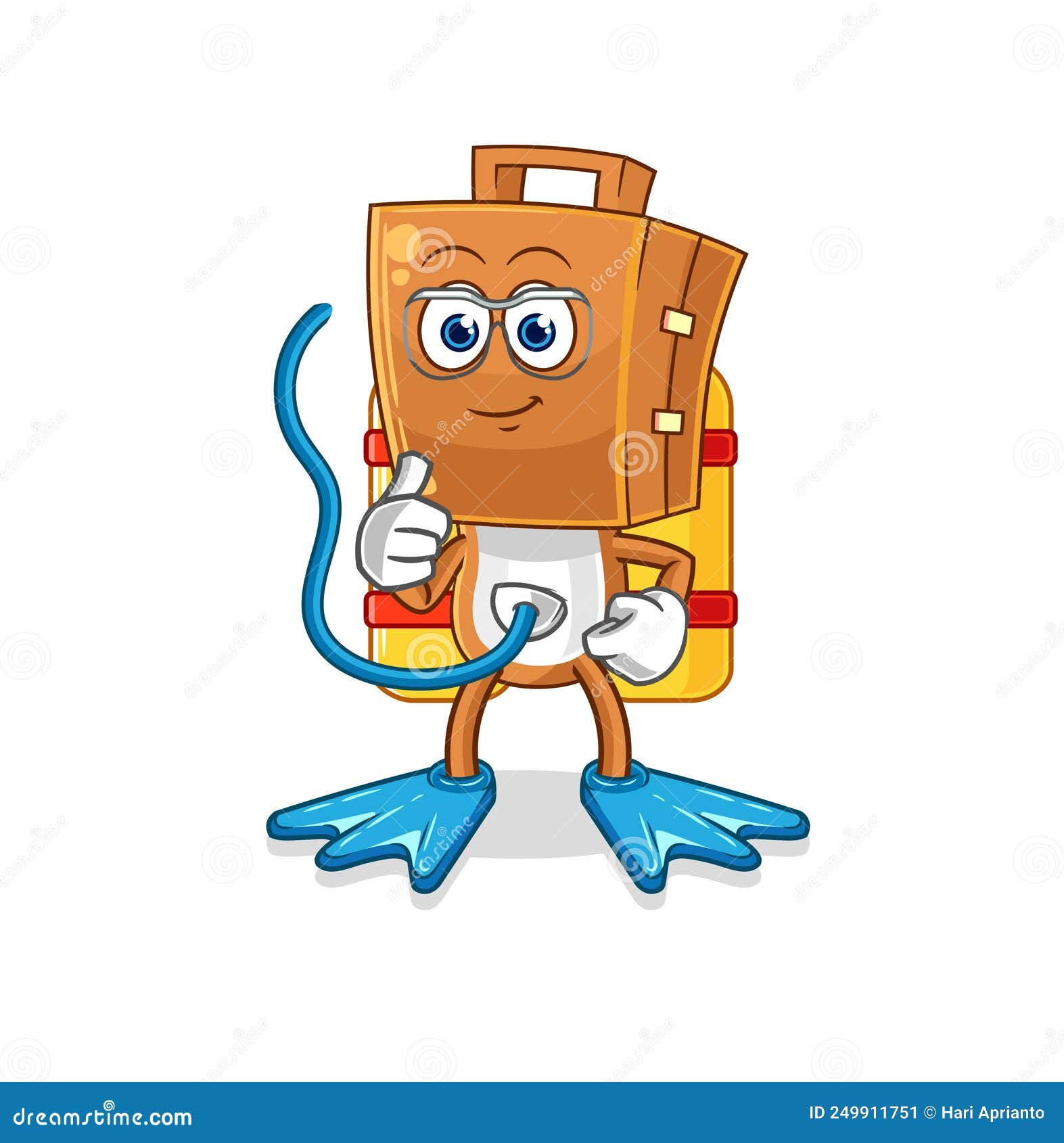 Suitcase Head Chewing Gum Vector. Cartoon Character | CartoonDealer.com ...
