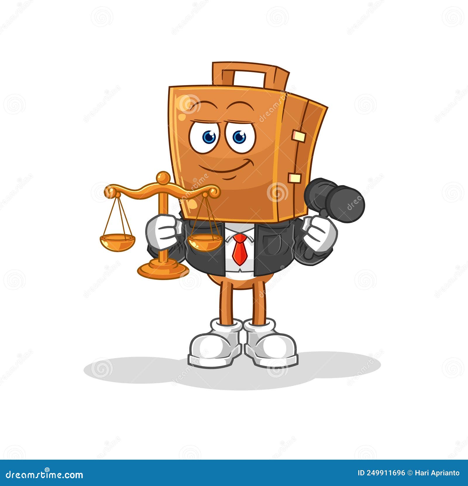 Suitcase Head Lawyer Cartoon. Cartoon Mascot Vector Stock Vector ...