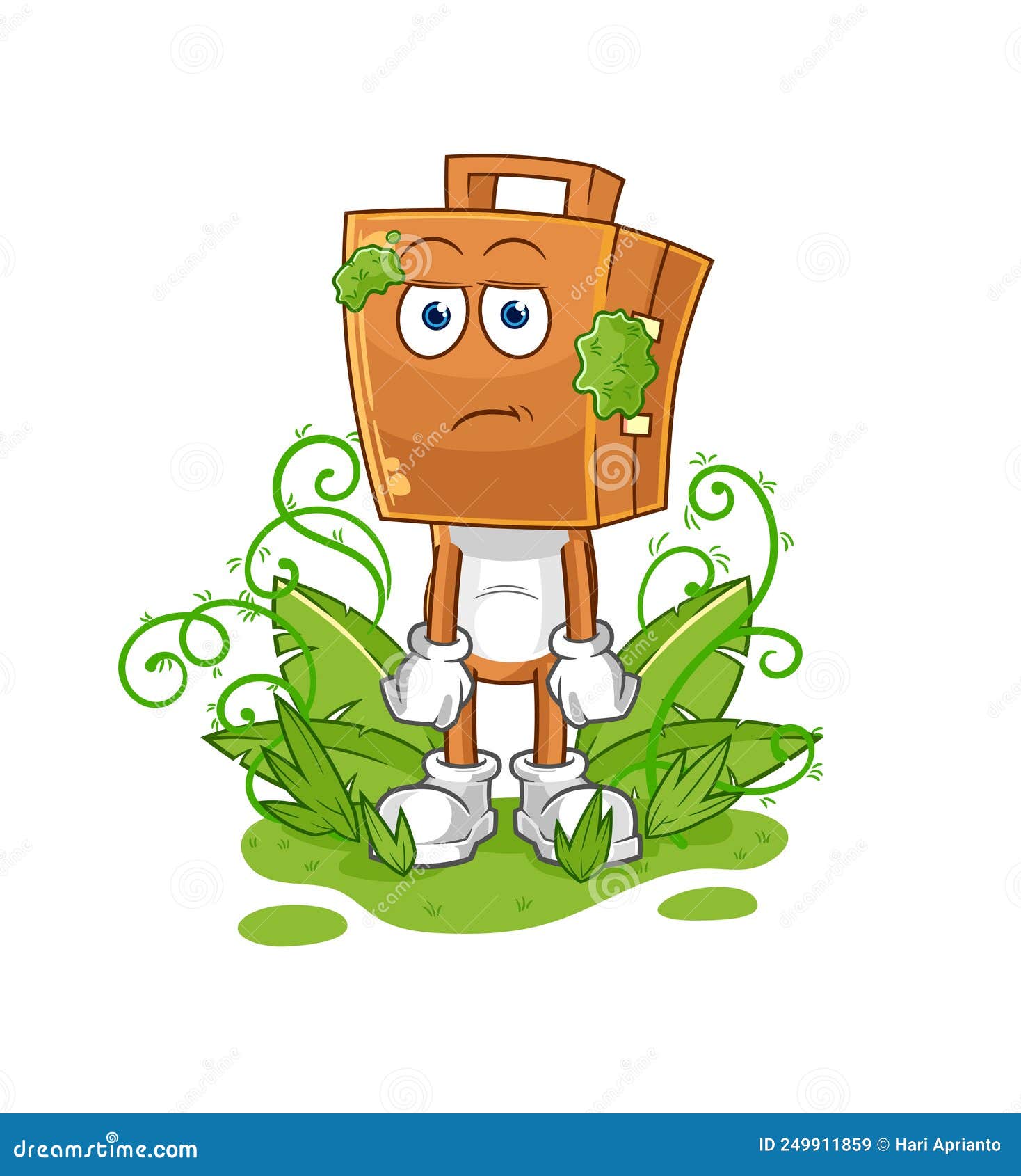 Suitcase Head Waiting Too Long Mascot. Cartoon Vector Stock Vector ...