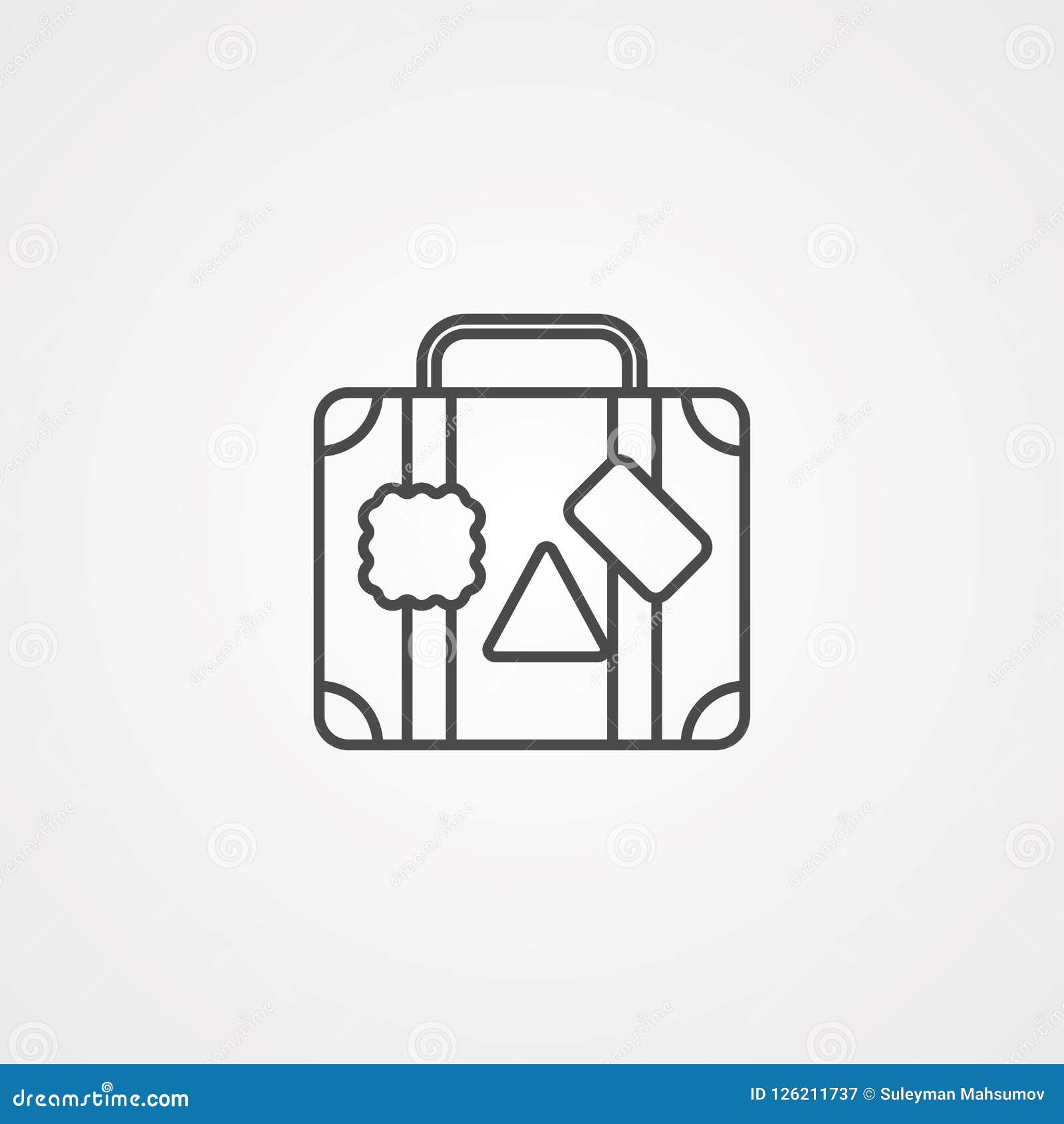 Suitcase Vector Icon Sign Symbol Stock Vector - Illustration of icon ...