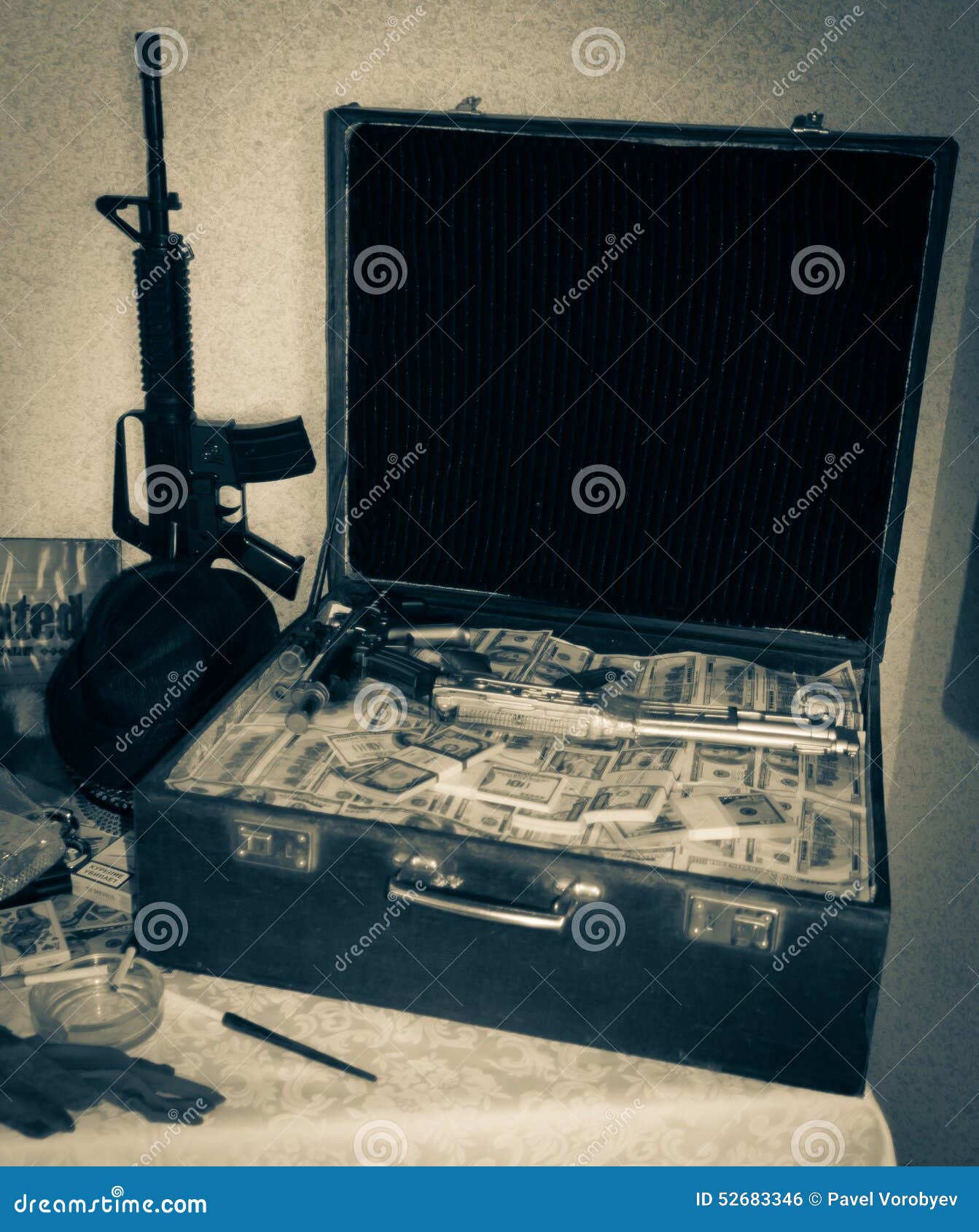 Suitcase money stock photo. Image of dollar, gambler - 52683346