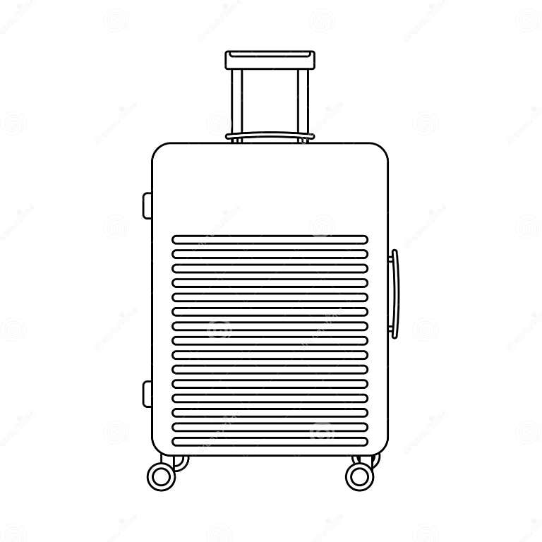 Suitcase Outline Icon Illustration on White Background Stock Vector ...