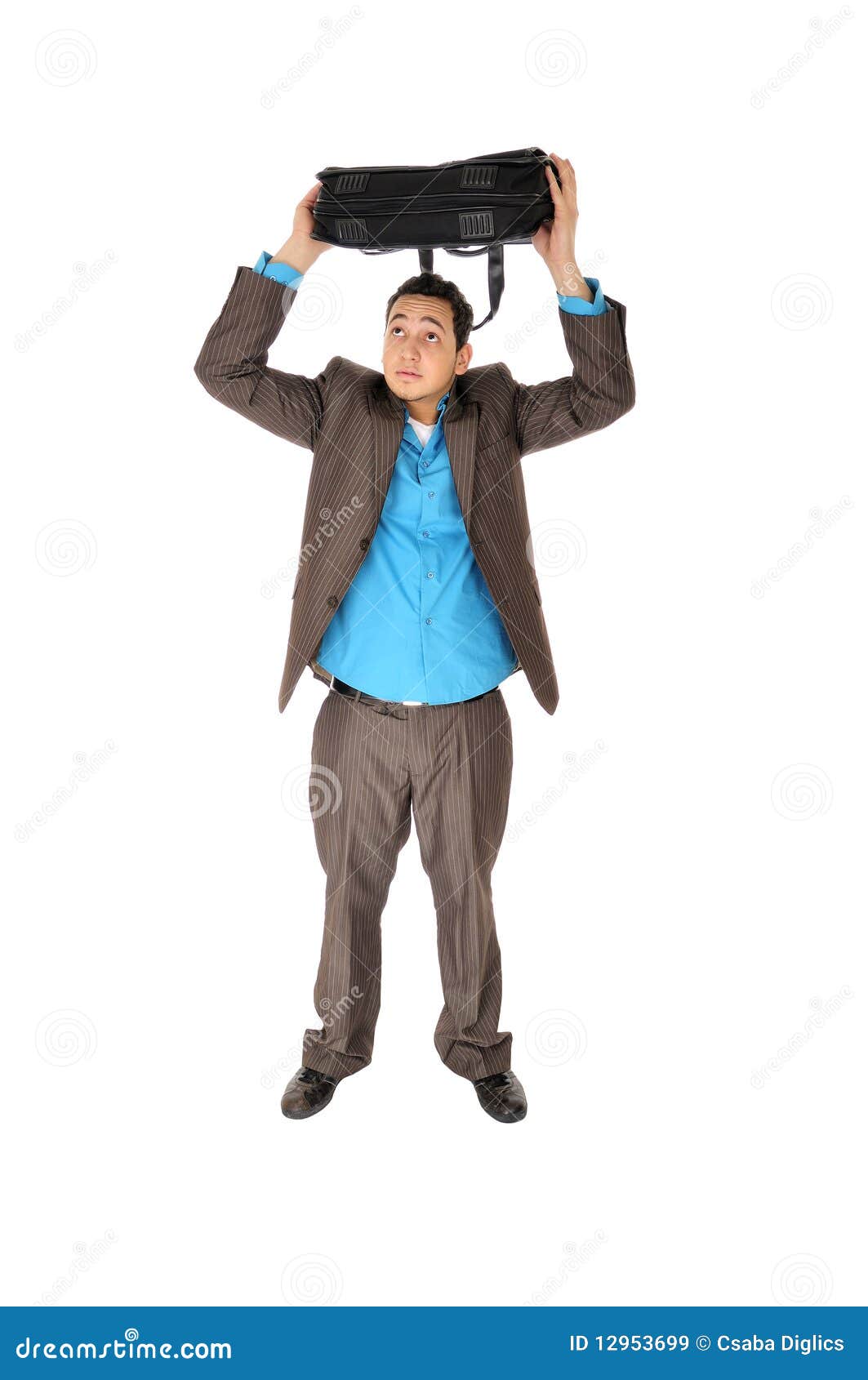 Suitcase over head stock image. Image of office, suitcase - 12953699