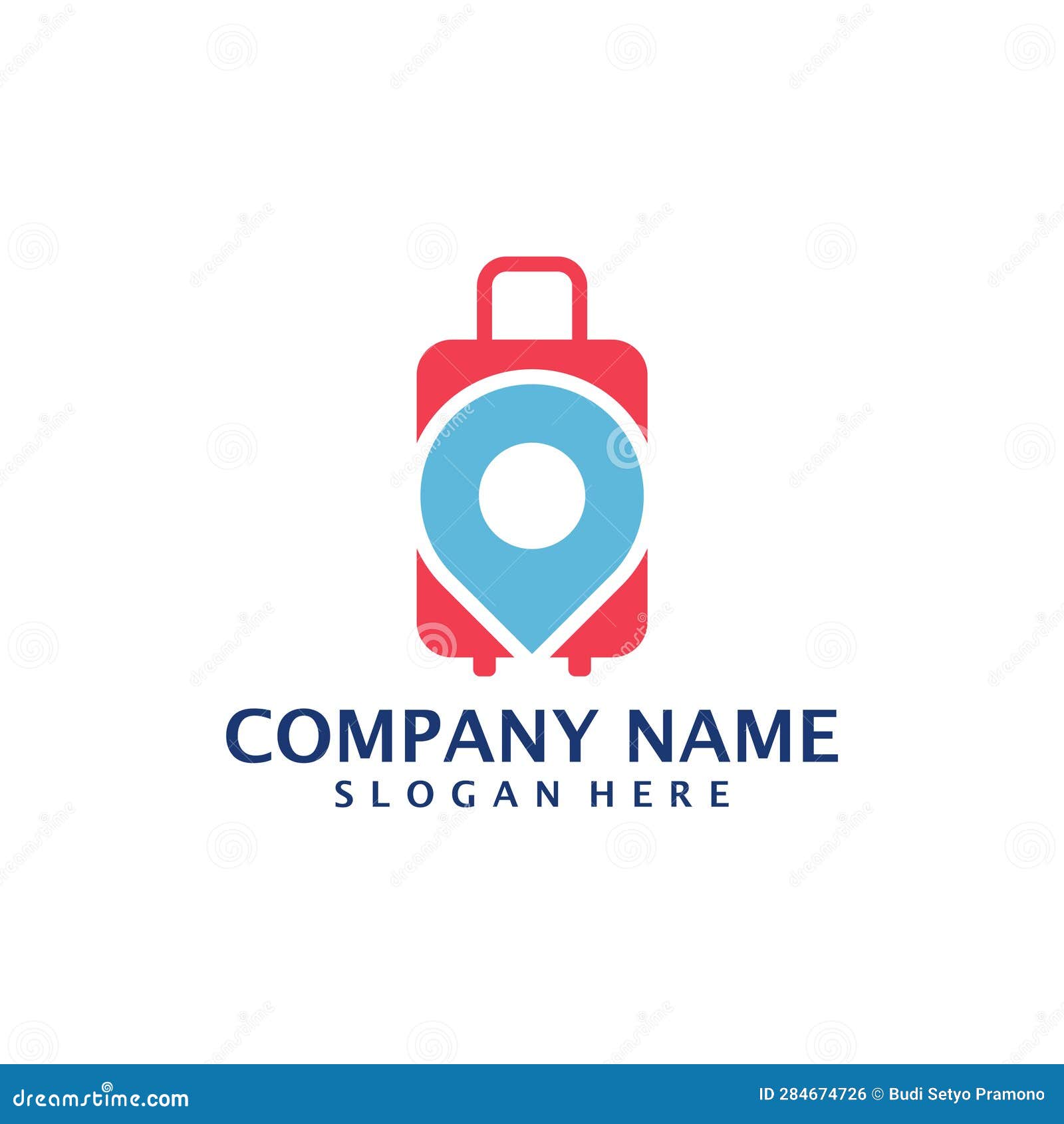Suitcase with Point Logo Design Vector. Suitcase Logo Design Template ...