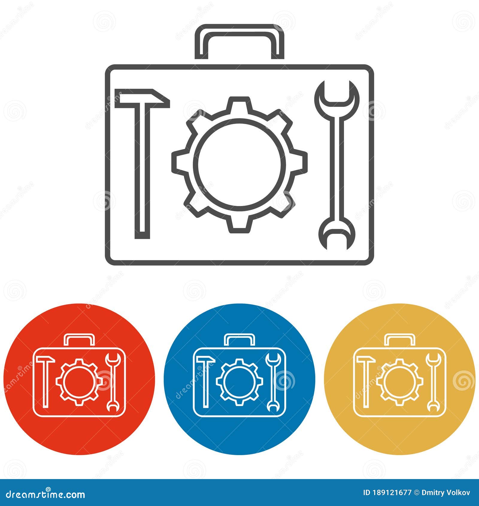 Suitcase for Tools. Tool Case Icon Isolated on White Background. Vector ...