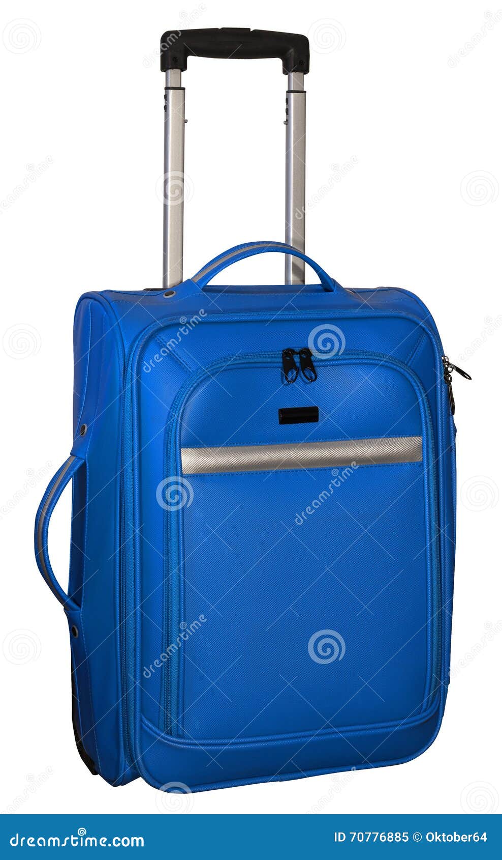 Suitcase for Travel. Blue Color with Silver Accents Stock Image - Image ...