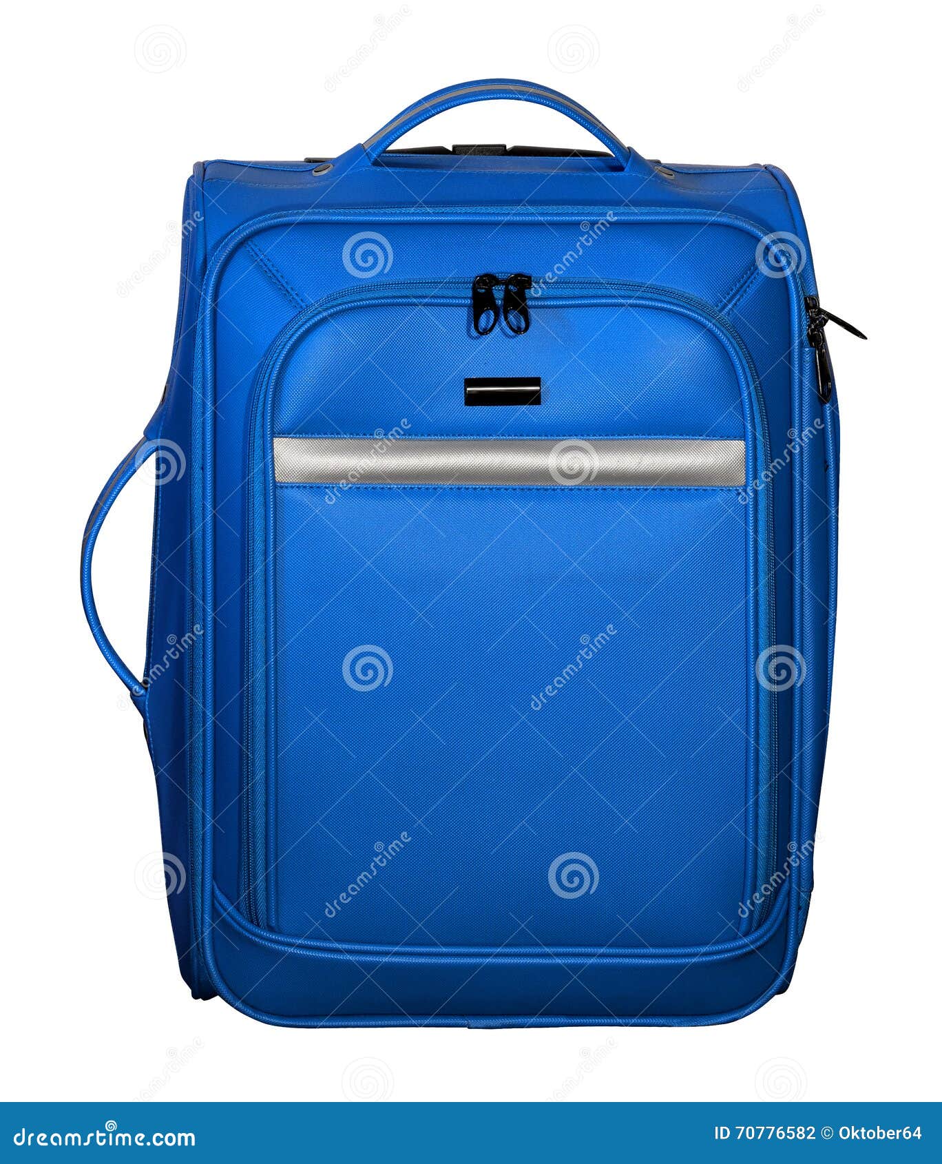 Suitcase for Travel. Blue Color with Silver Accents Stock Photo - Image ...