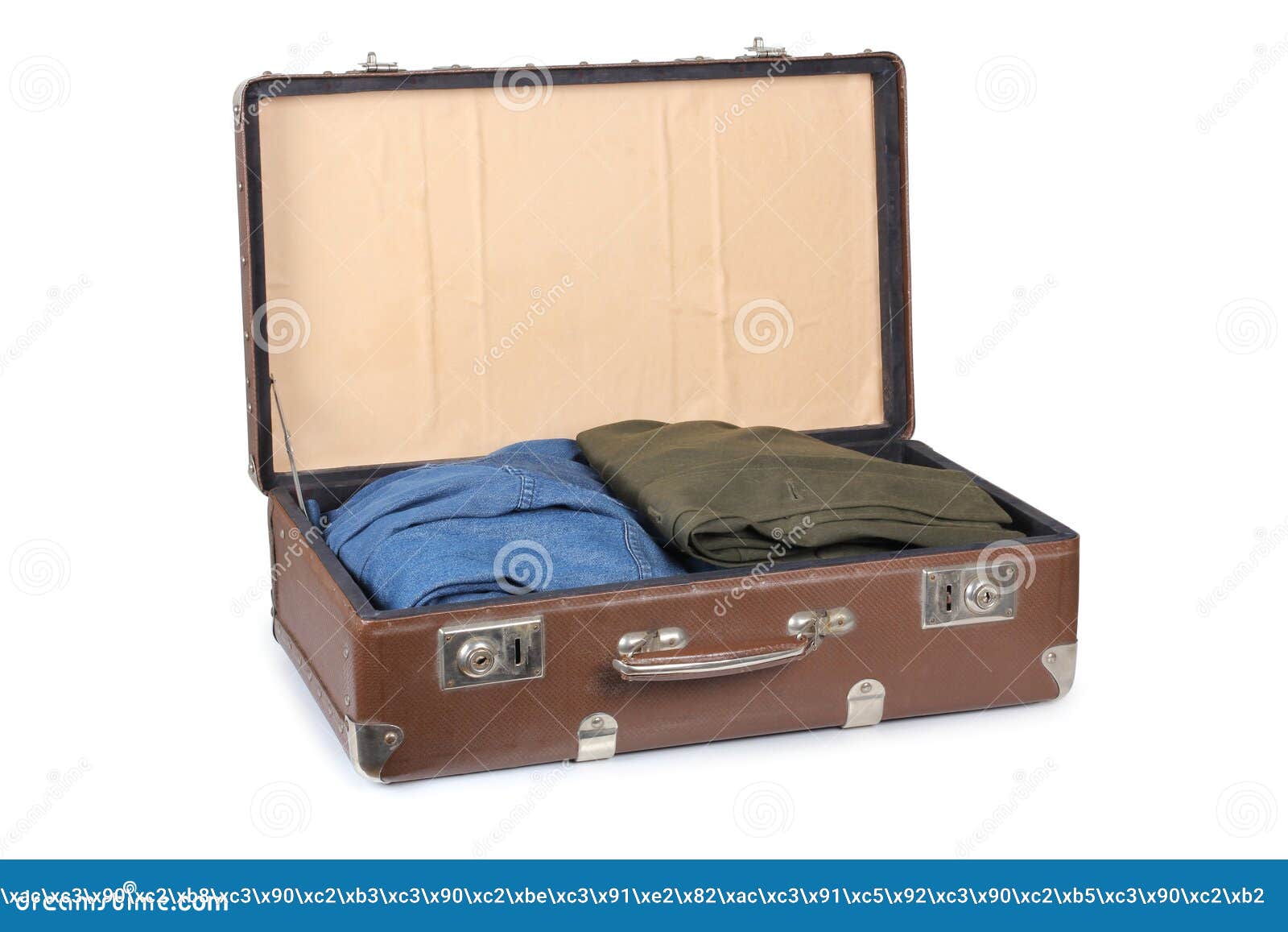 Suitcase of Travel with Clothing Stock Image - Image of handle, baggage ...