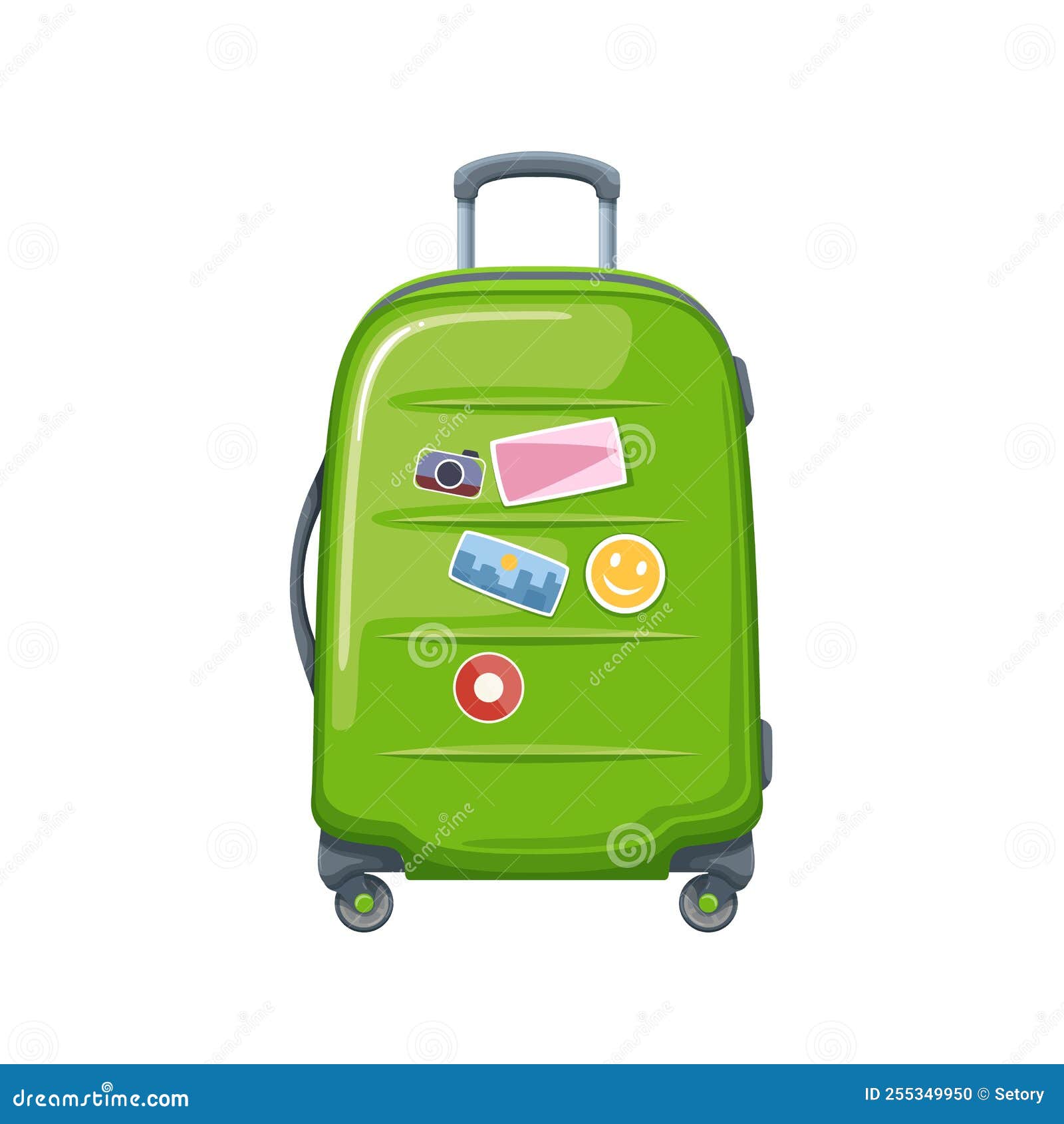 Valise Journey Flat Line Color Isolated Vector Object Cartoondealer