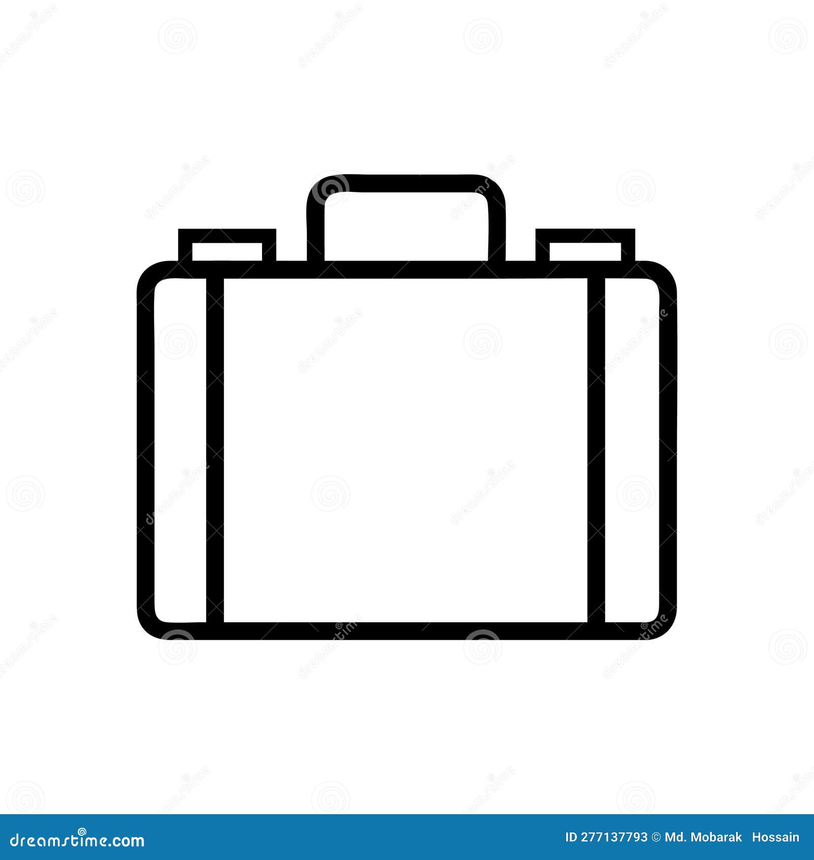 Suitcase Vector Icon, Outline Style, Isolated on White Background ...