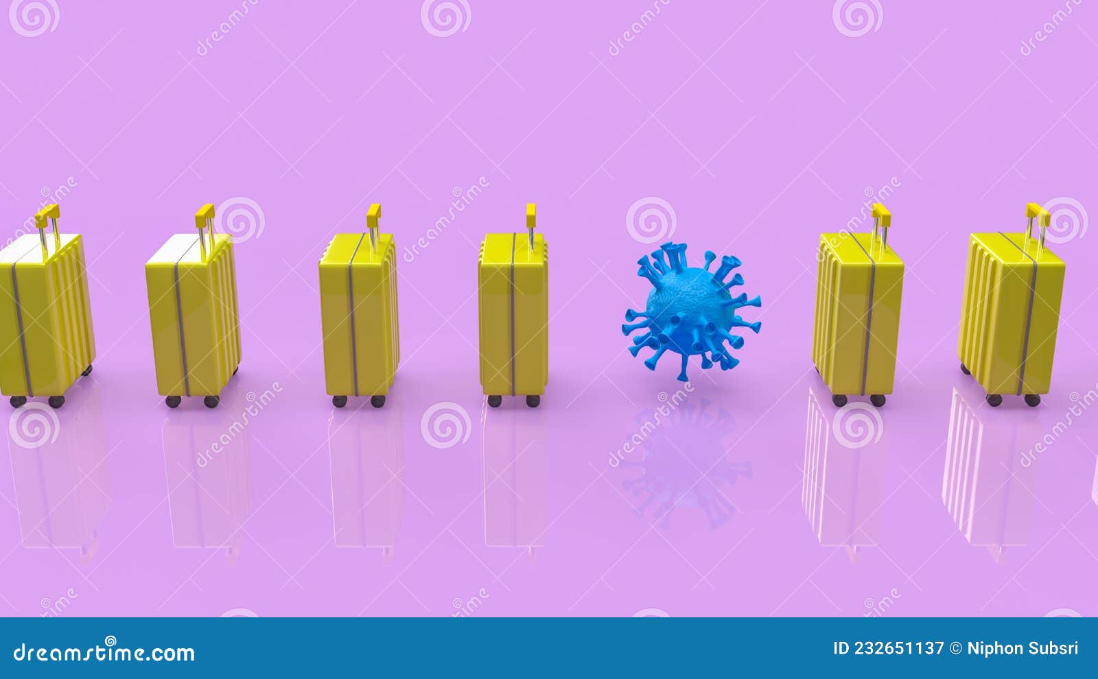 Suitcase and Virus for Travel or Medical Concept 3d Rendering Stock ...