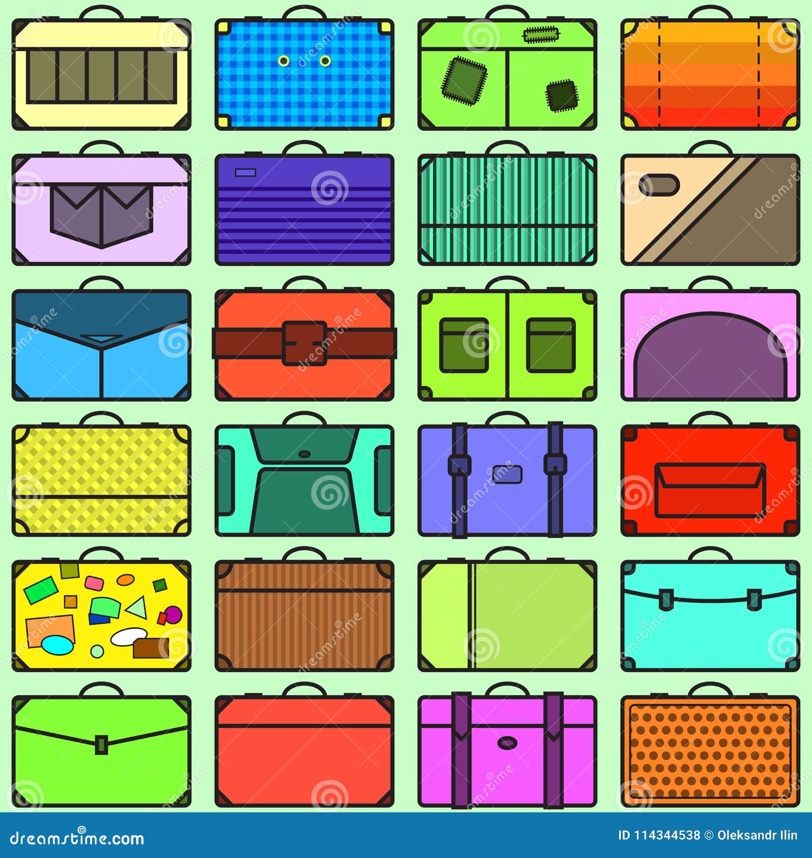 Suitcases Seamless Pattern stock vector. Illustration of pattern ...