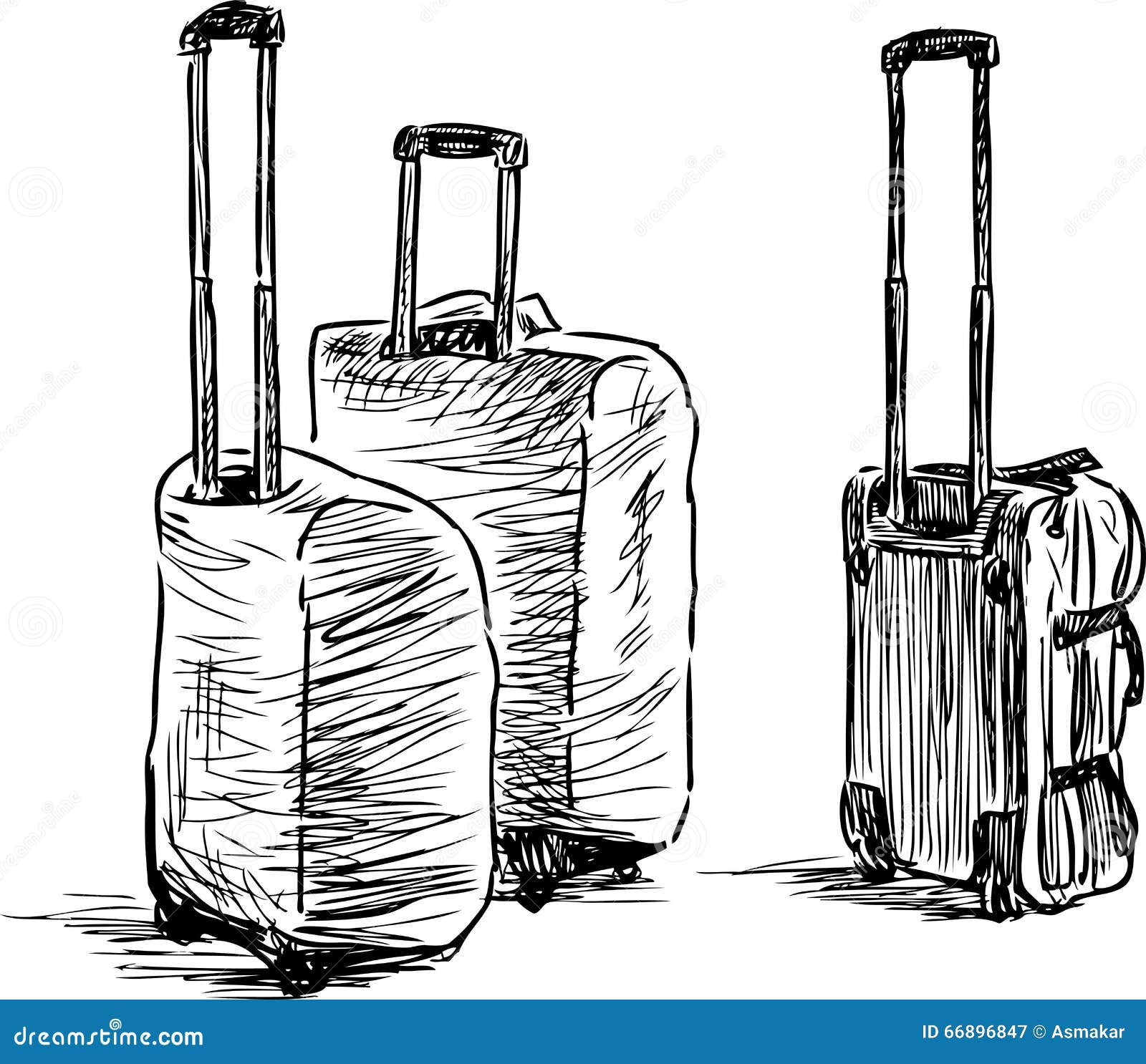 Suitcases sketch stock vector. Illustration of adventure - 66896847