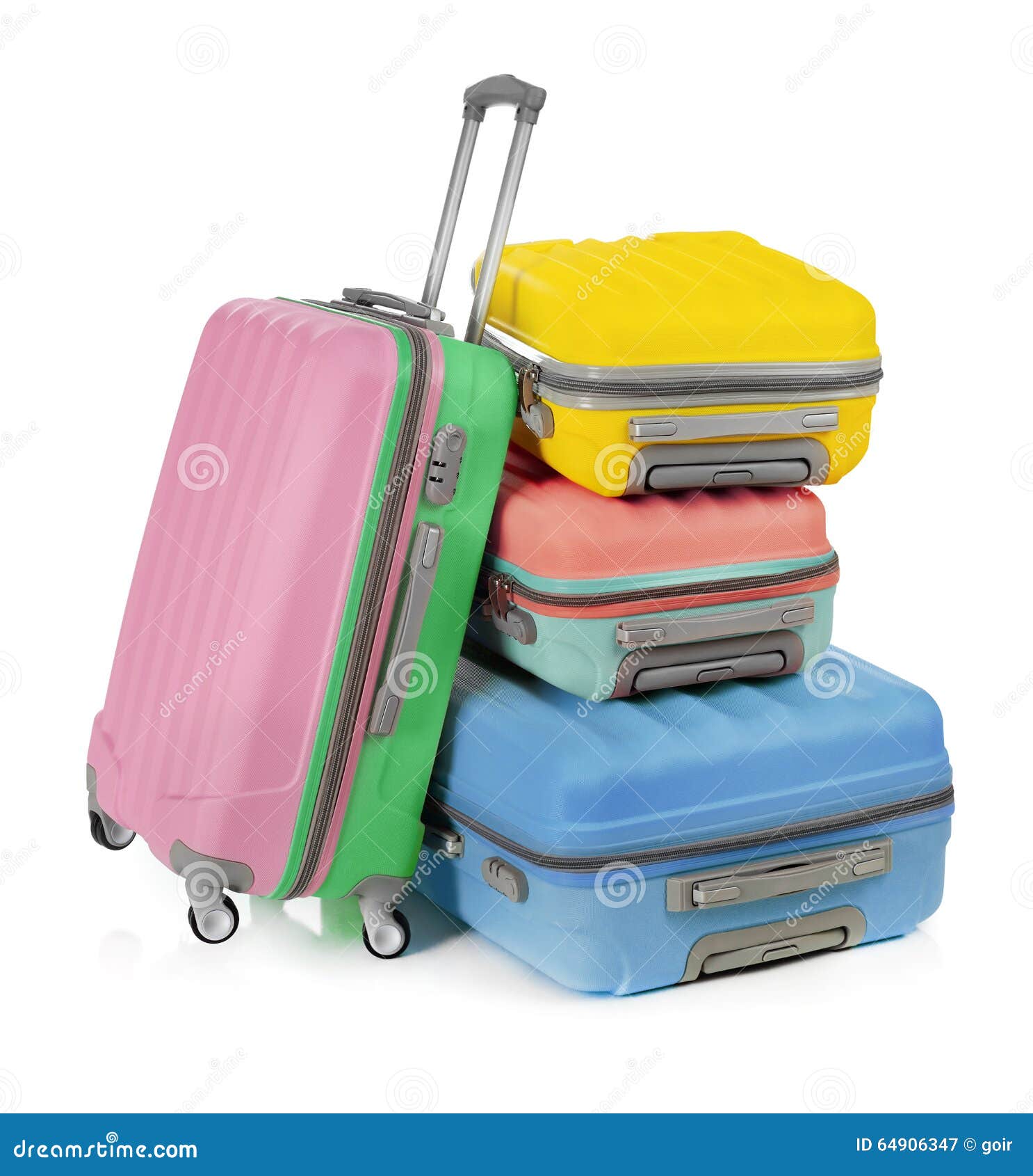 Suitcases stack stock image. Image of journey, vacations - 64906347