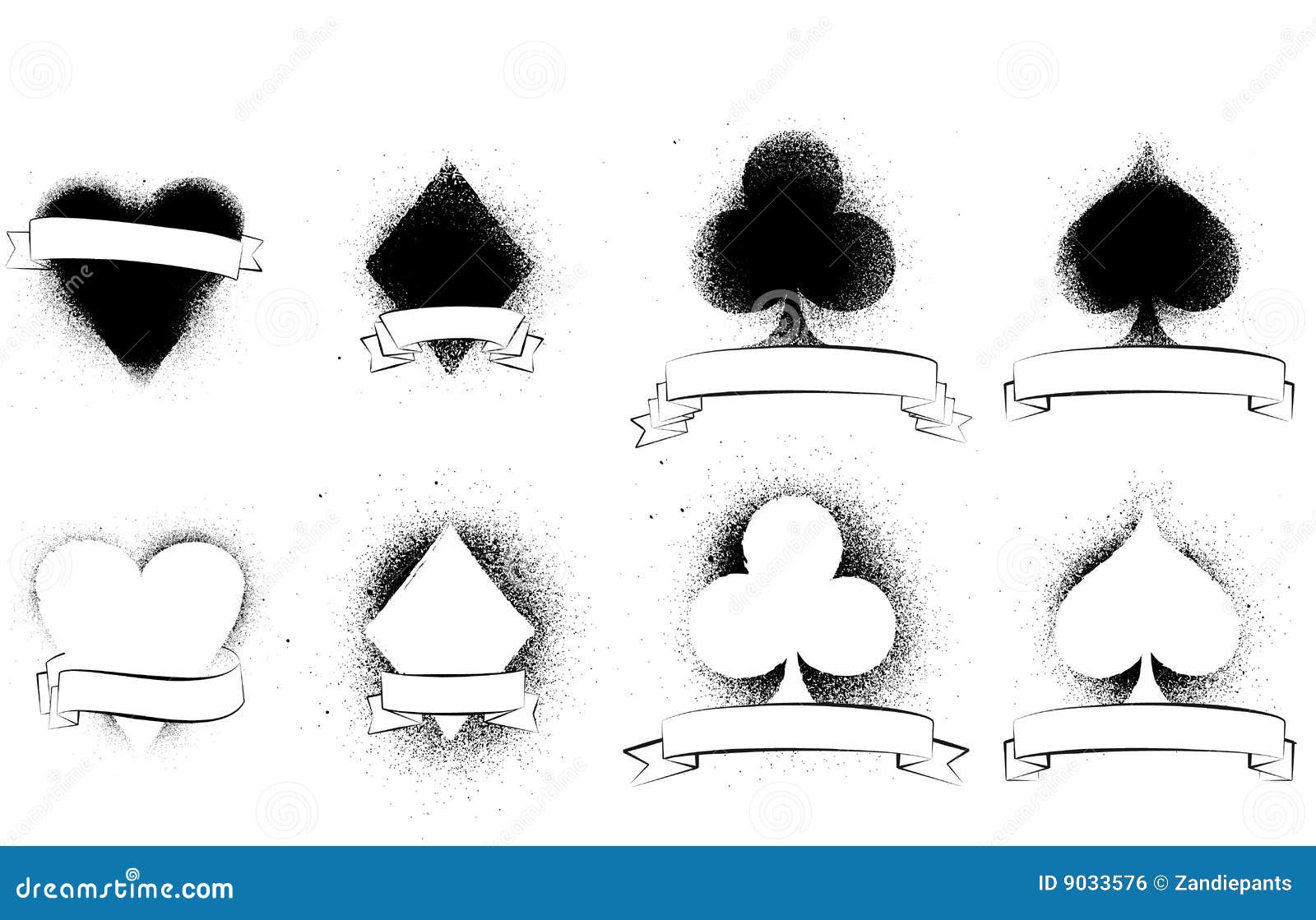 Suits with ribbons stock illustration. Illustration of gambling - 9033576