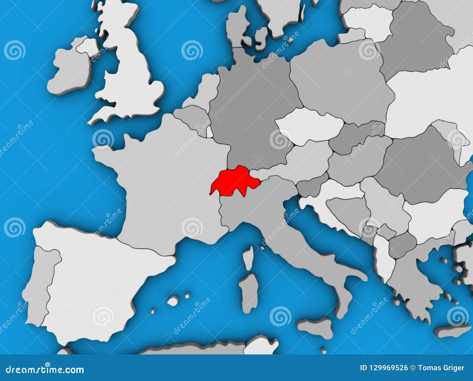 Suiza en el mapa 3D stock de ilustración. Ilustración de europa - 129969526