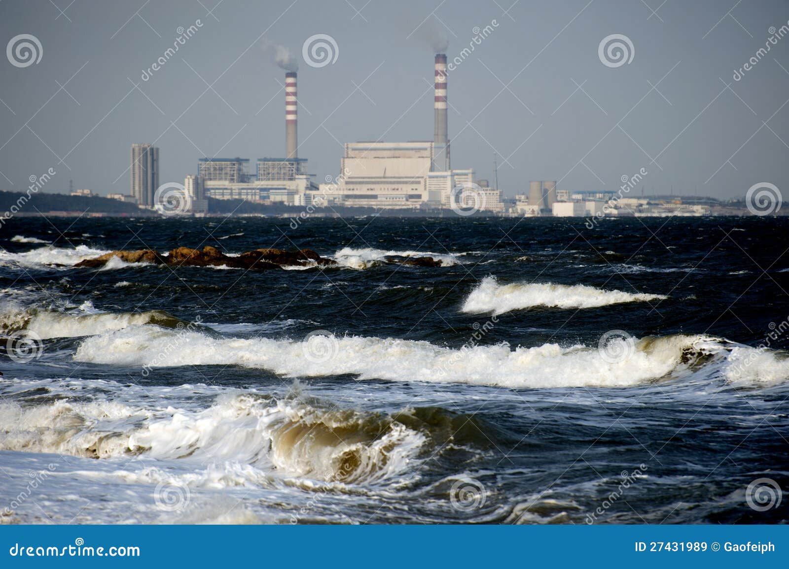 Suizhong Coastal Power Plants Stock Image - Image of connection, grid ...