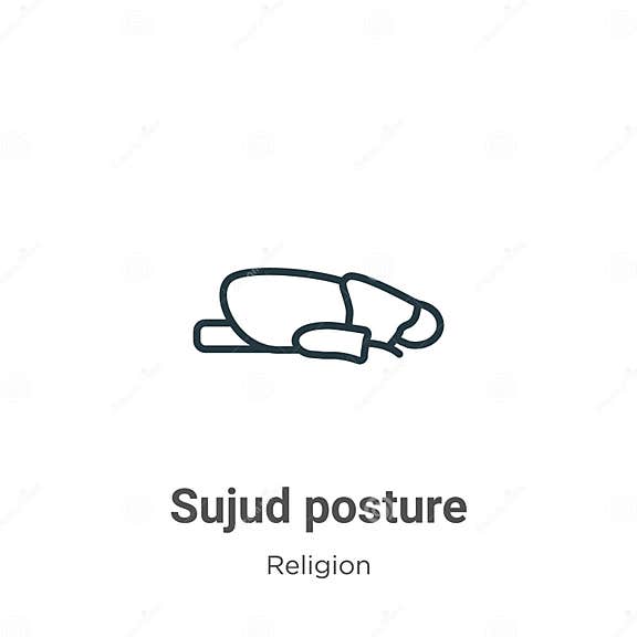 Sujud Posture Outline Vector Icon. Thin Line Black Sujud Posture Icon ...