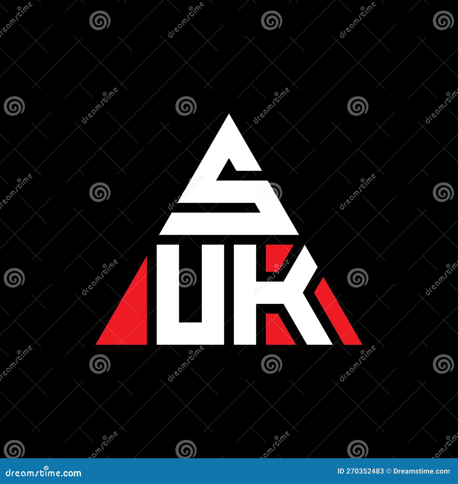 SUK Triangle Letter Logo Design with Triangle Shape. SUK Triangle Logo ...