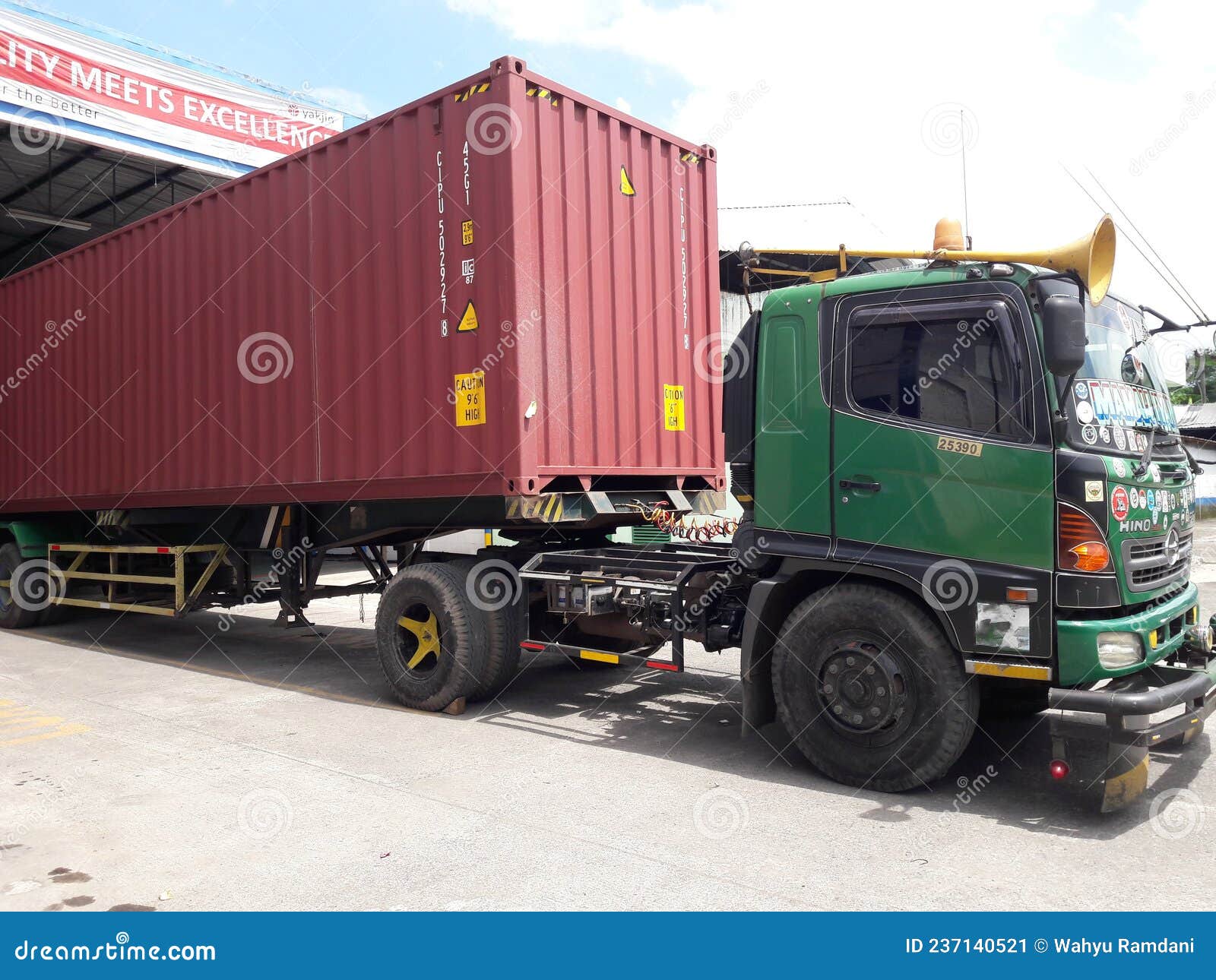 Sukabumi, West Java, Indonesia, December, 14, 2021. Container Car ...