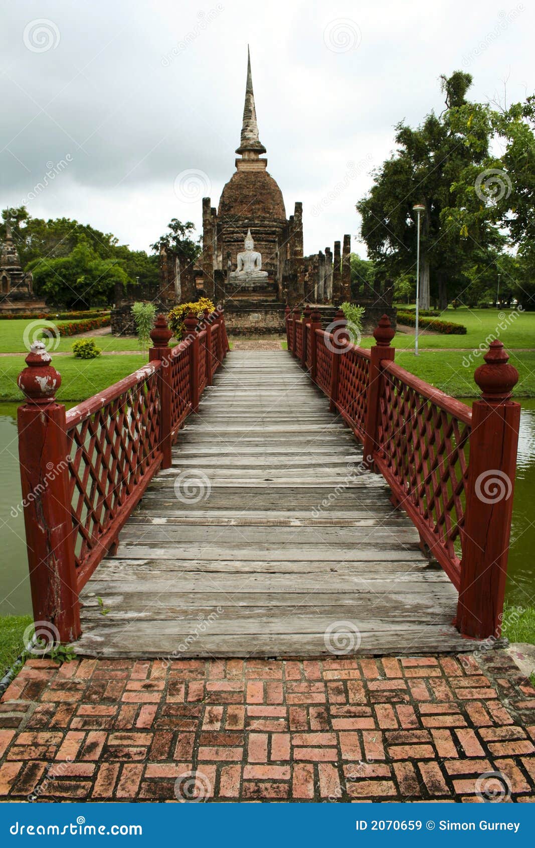 Sukhothai Temple Bridge Thailand Stock Image - Image of brick ...