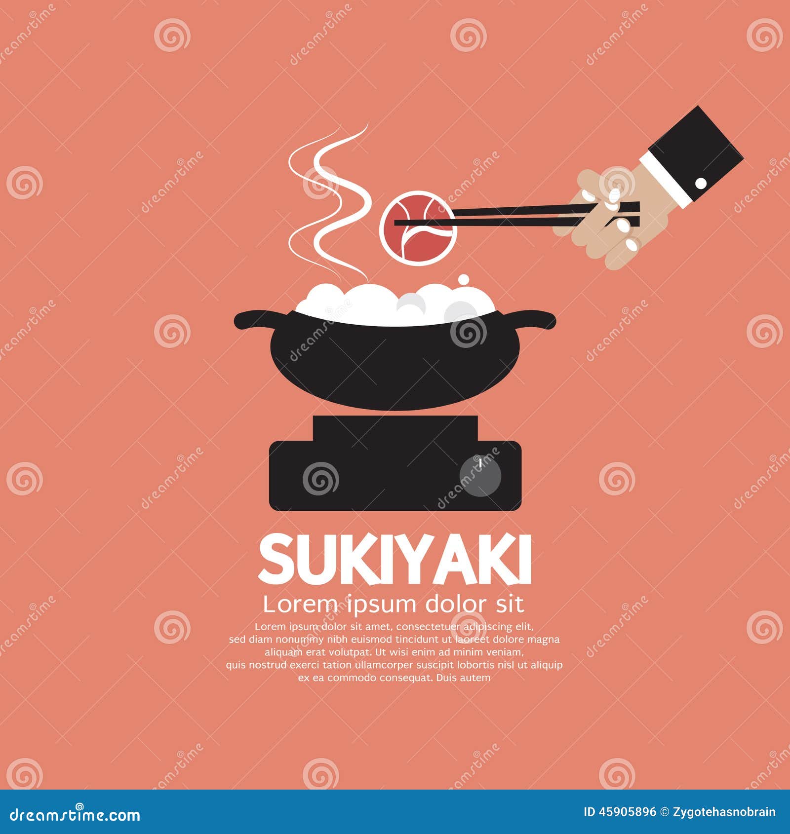 Sukiyaki Japanese Dish stock vector. Illustration of design - 45905896