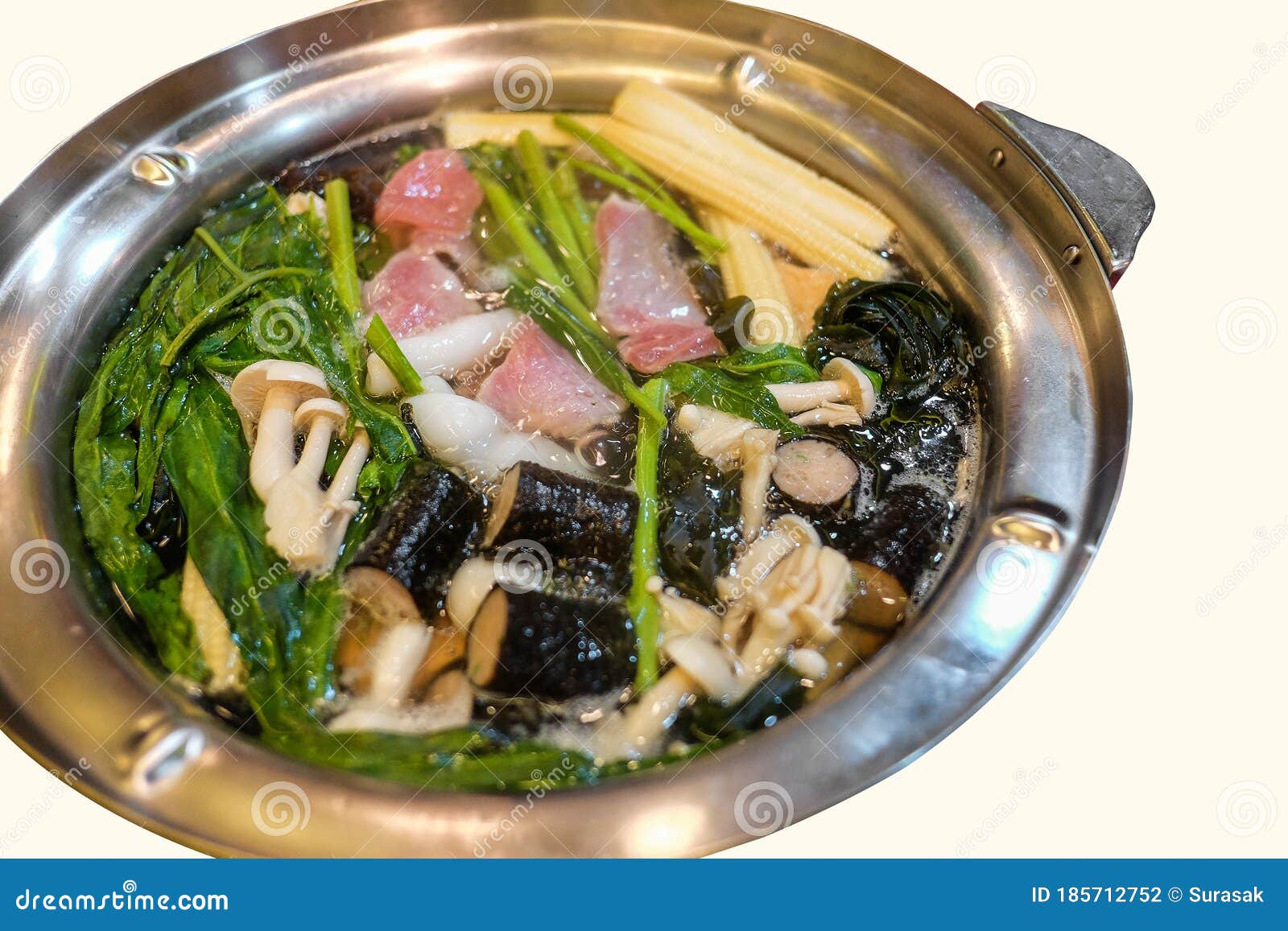 Sukiyaki Korea Food on White Isolate Stock Photo - Image of cuisine ...
