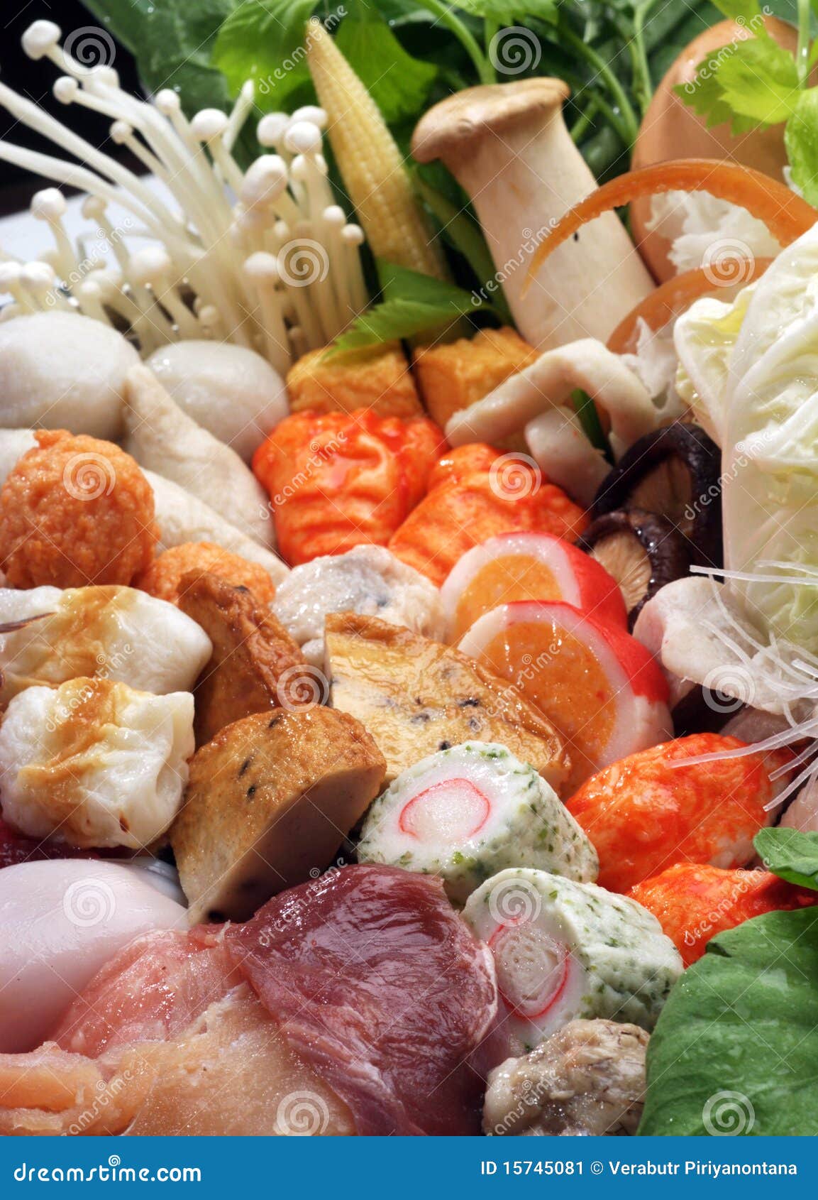 Sukiyaki mix vegetable stock image. Image of seafood - 15745081