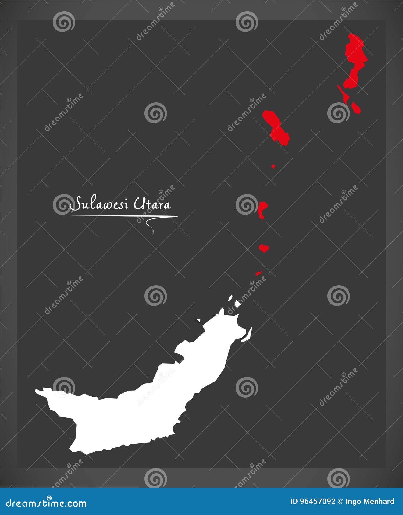 Sulawesi Utara Indonesia Map With Indonesian National Flag Illus Vector ... Sulawesi Utara Indonesia Map With Indonesian National Flag Illus Vector ...