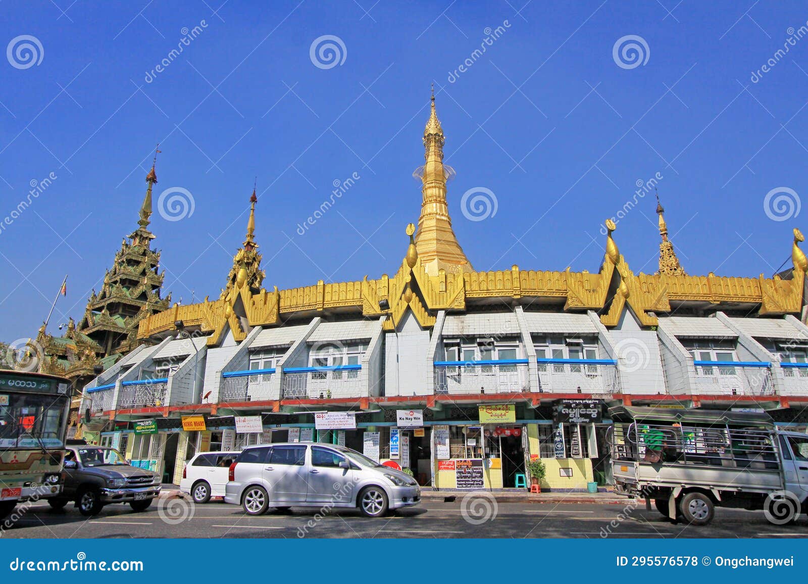 Sule Pagoda, Yangon, Myanmar Editorial Stock Photo - Image of buddhist, downtown: 295576578