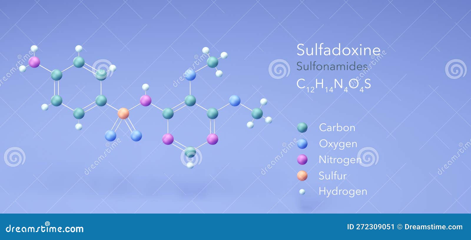 Sulfadoxine Molecule, Molecular Structures, Sulfonamides, 3d Model ...
