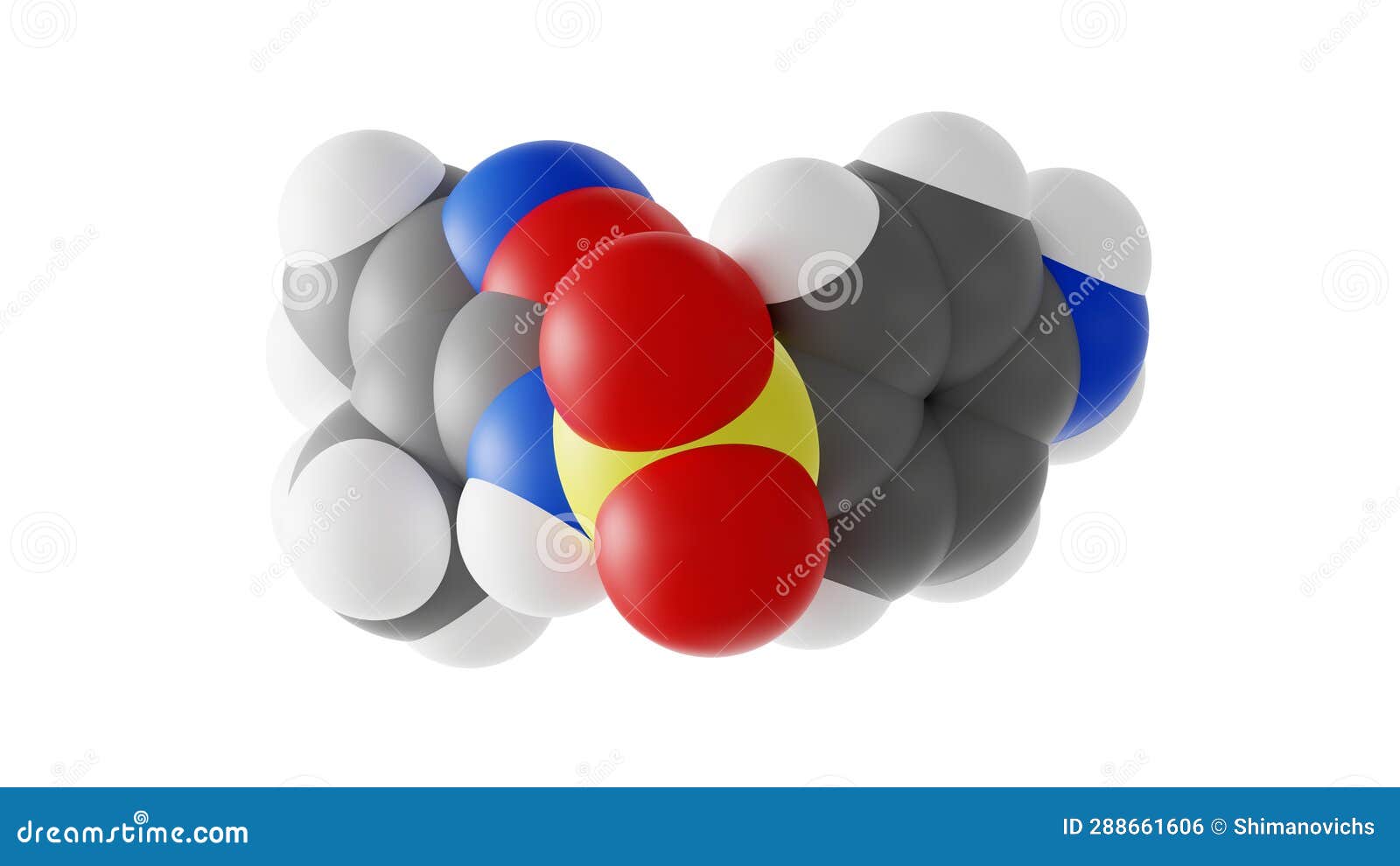 Sulfafurazole Molecule, Sulfonamide Antibacterial Molecular Structure ...