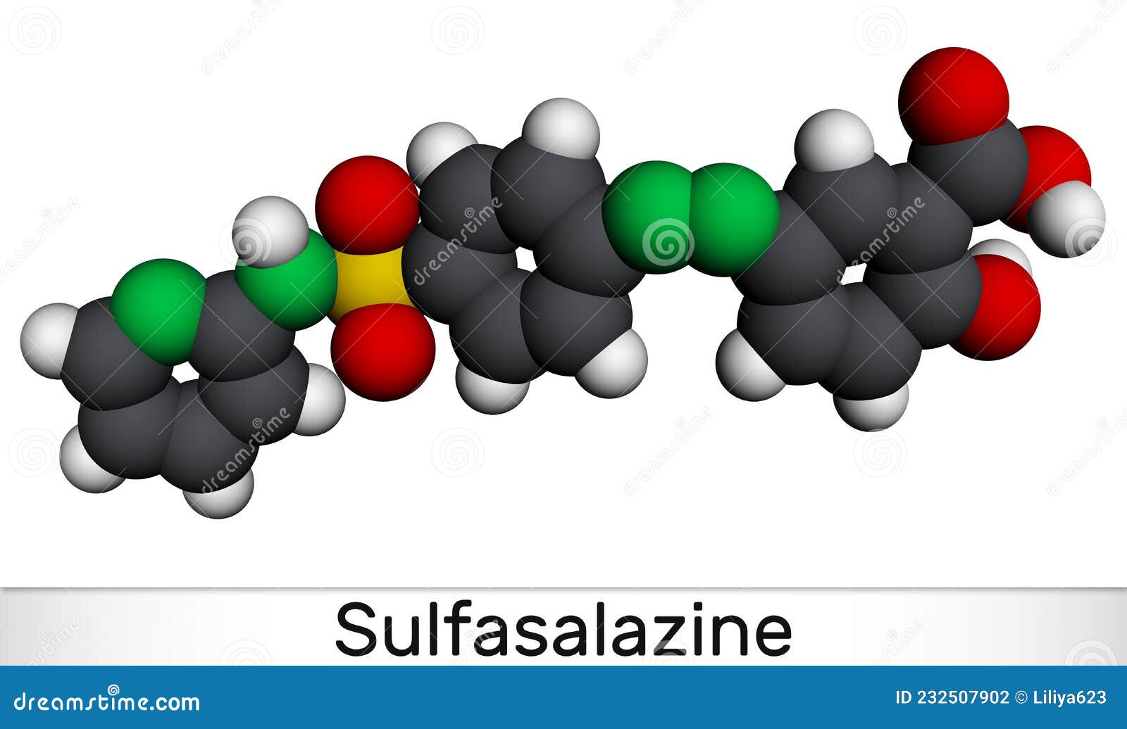 Sulfasalazine Molecular Structure, 3d Model Molecule, Sulfonamides ...
