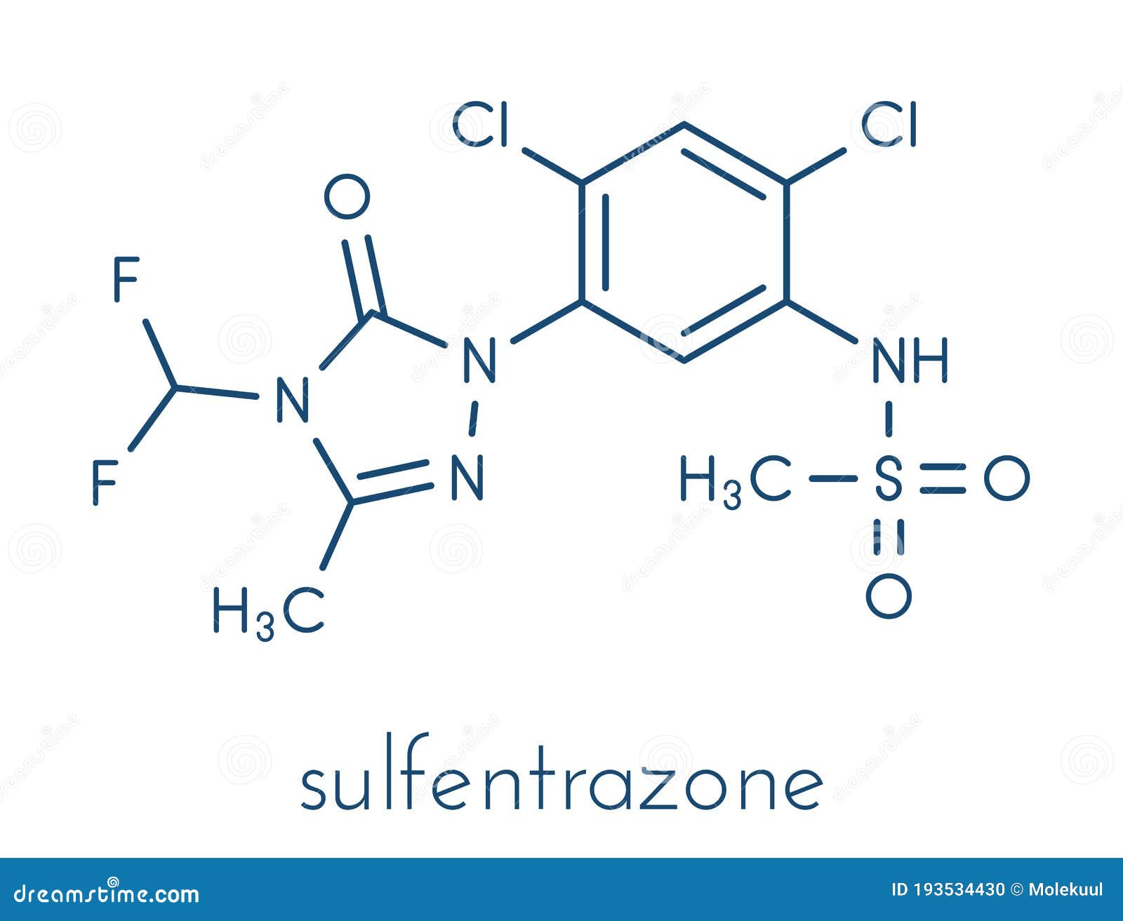 Sulfentrazone Herbicide Molecule. Skeletal Formula Stock Vector ...