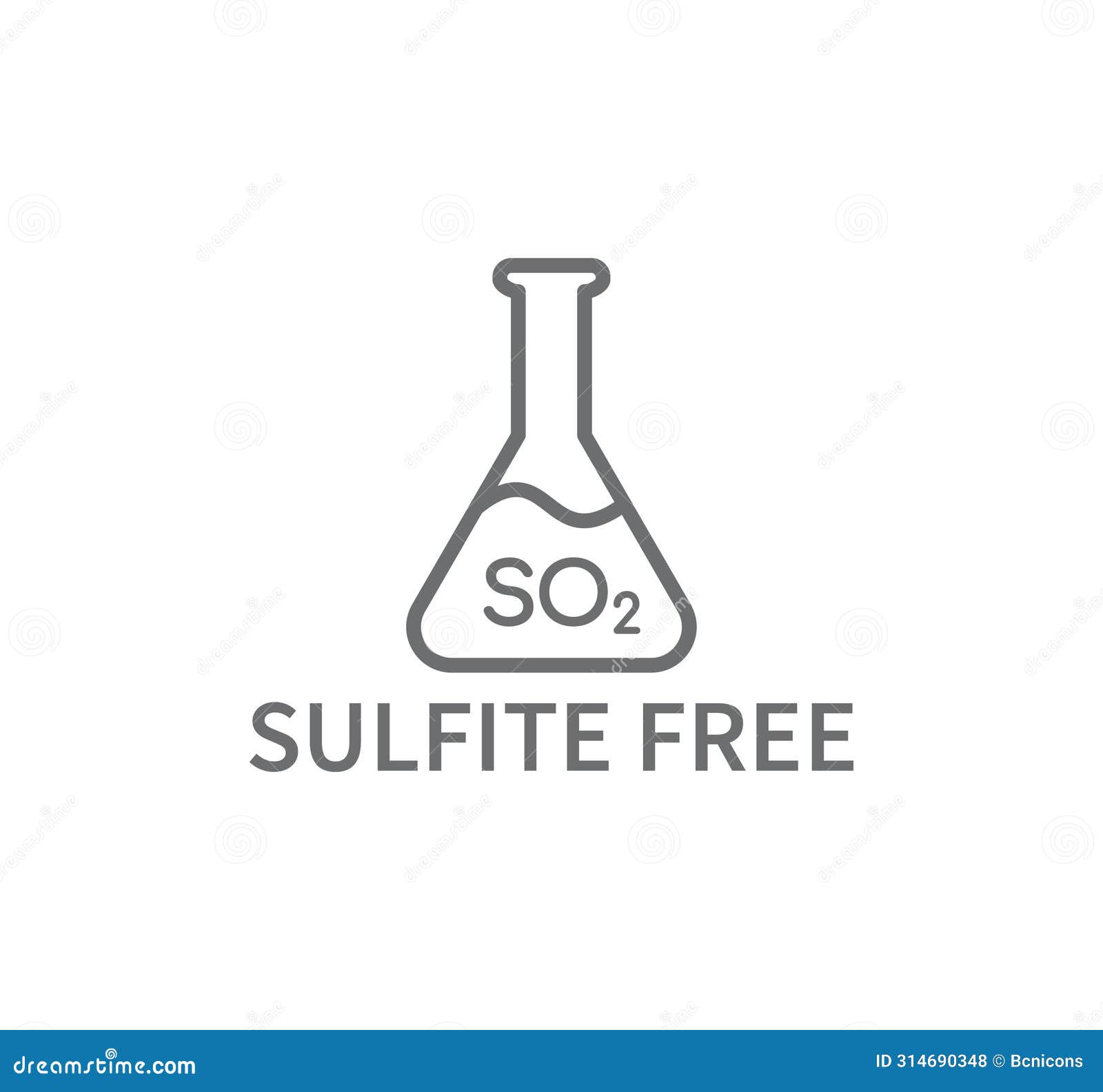 Sulfite Free Line Icon stock vector. Illustration of sulfite - 314690348