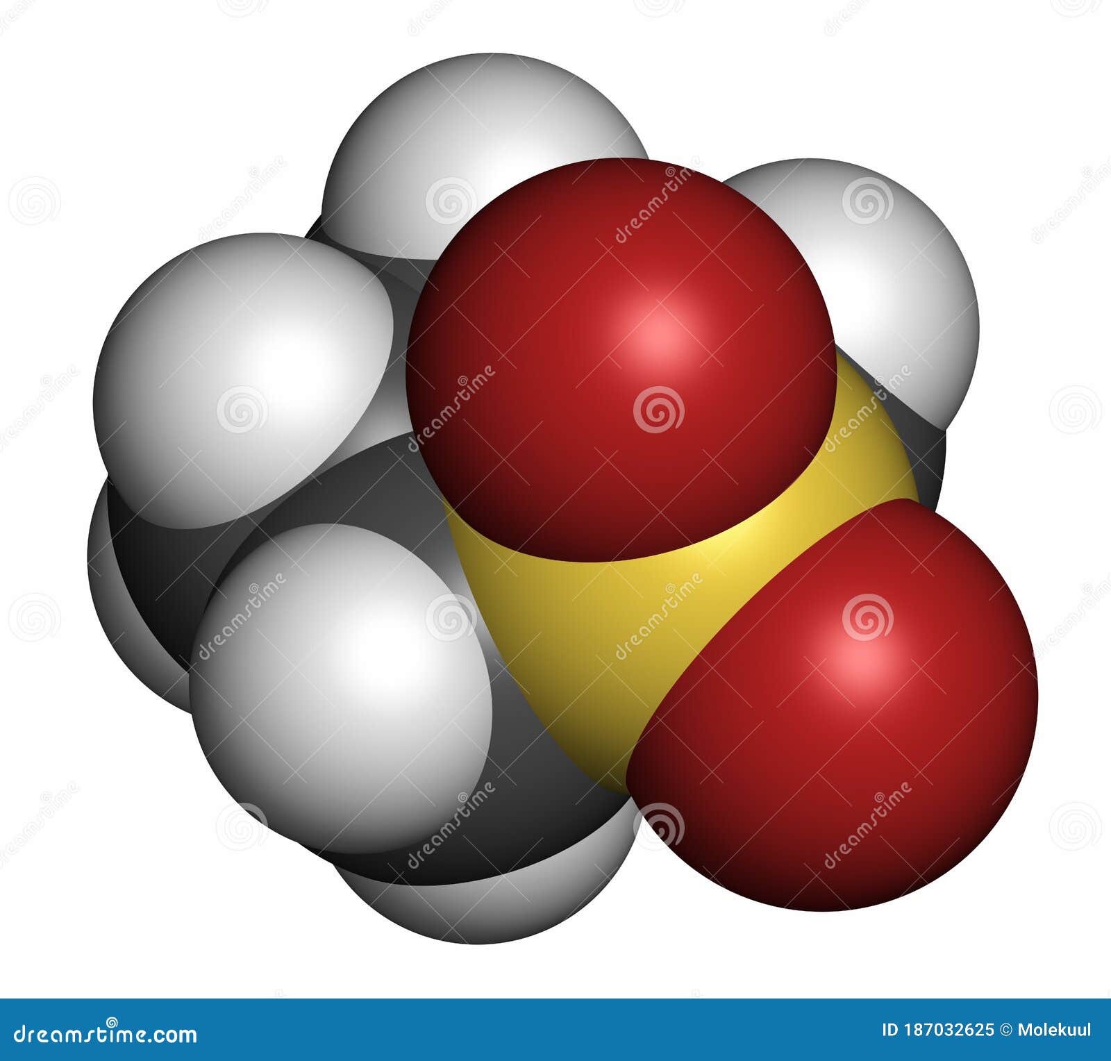 Sulfolane Industrial Solvent Molecule. Atoms are Represented As Spheres ...