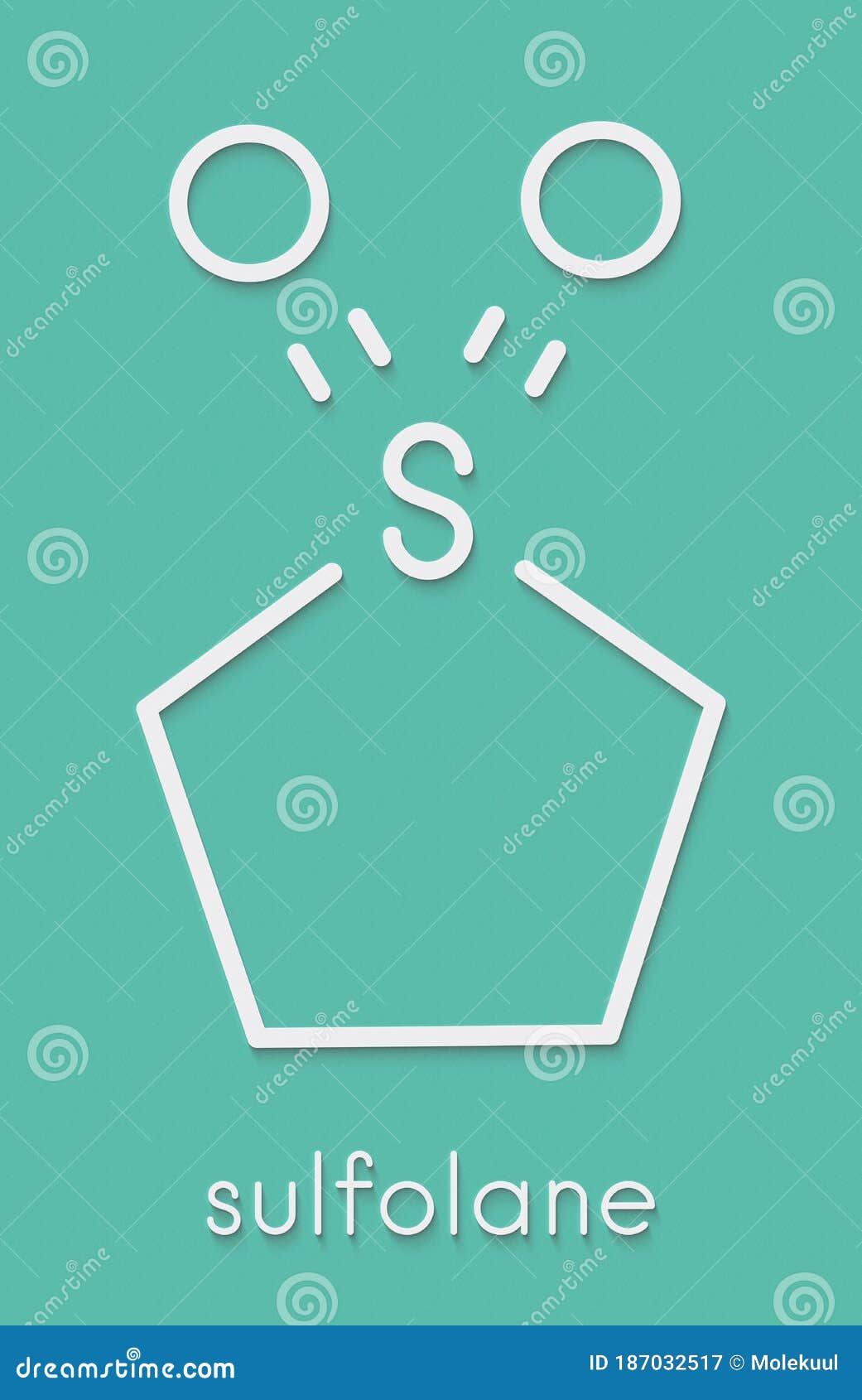 Sulfolane Industrial Solvent Molecule. Skeletal Formula. Stock ...