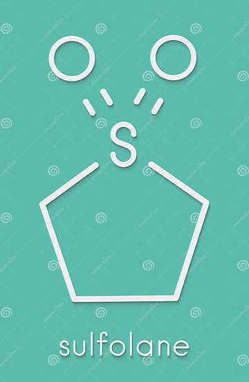 Sulfolane Industrial Solvent Molecule. Skeletal Formula. Stock ...