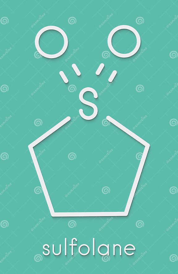Sulfolane Industrial Solvent Molecule. Skeletal Formula. Stock ...