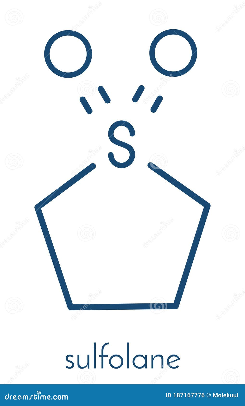 Sulfolane Industrial Solvent Molecule. Skeletal Formula. Stock Vector ...