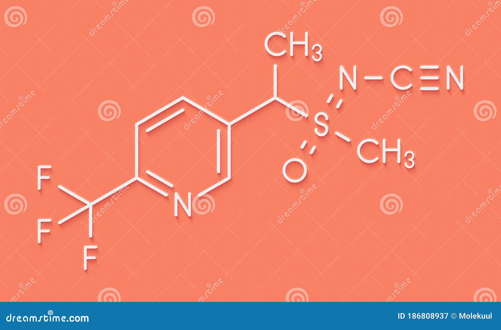 Sulfoxaflor Insecticide Molecule. Skeletal Formula. Stock Illustration ...