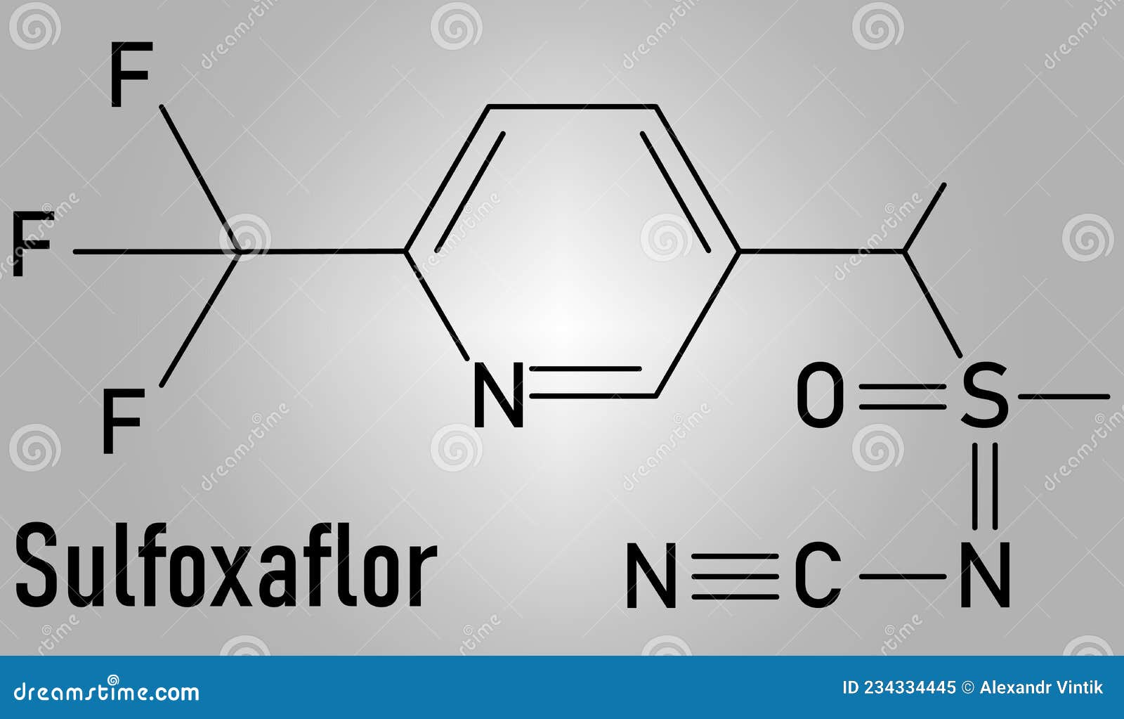 Sulfoxaflor Insecticide Molecule. Stylized Skeletal Formula Chemical ...