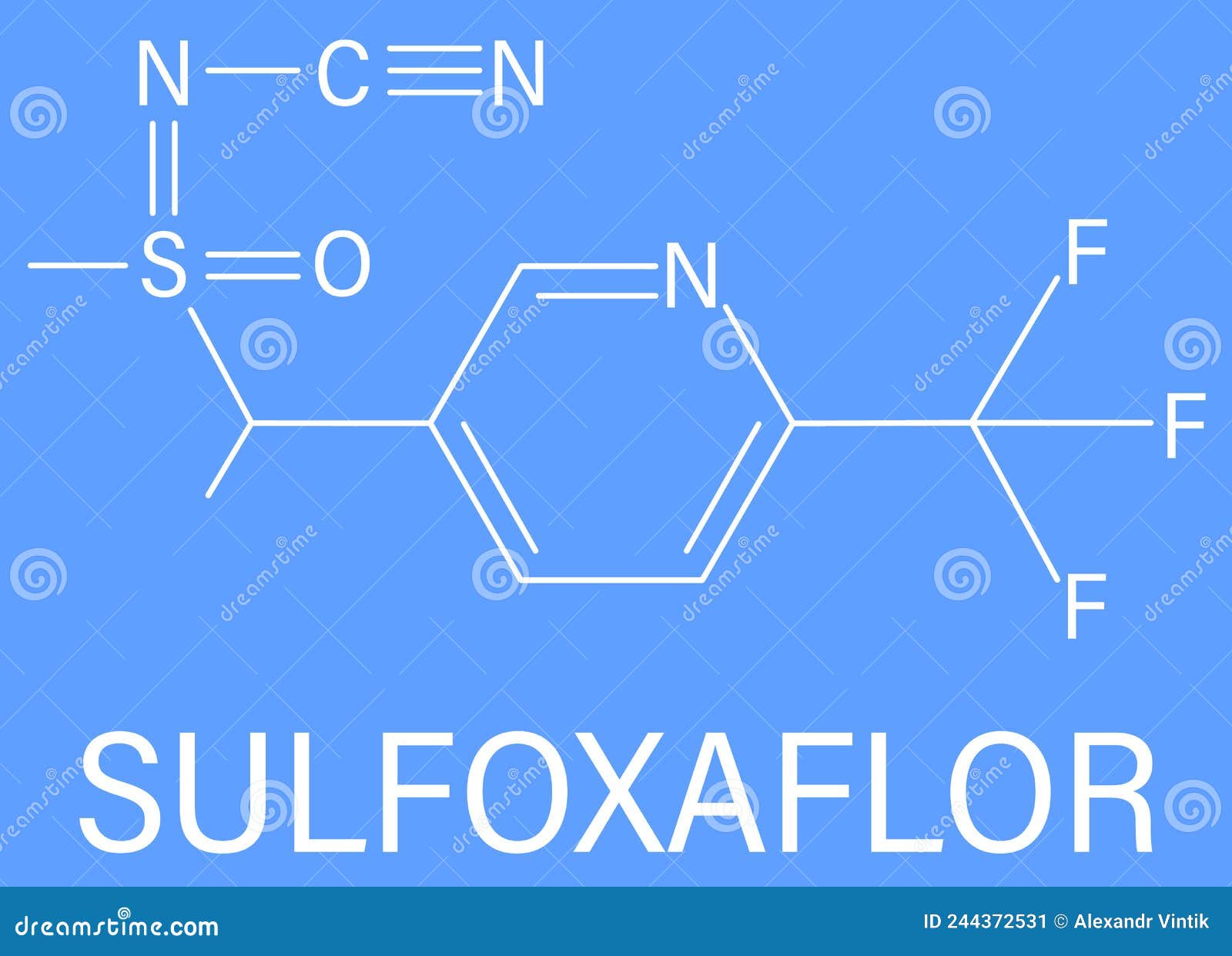 Sulfoxaflor Insecticide Molecule. Stylized Skeletal Formula Chemical ...