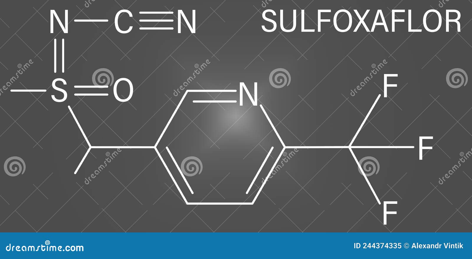 Sulfoxaflor Molecule. Skeletal Formula. Stock Vector - Illustration of ...