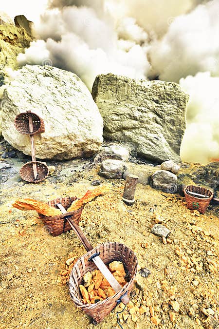 Sulfur stock photo. Image of fumarole, rock, scenery - 18092794