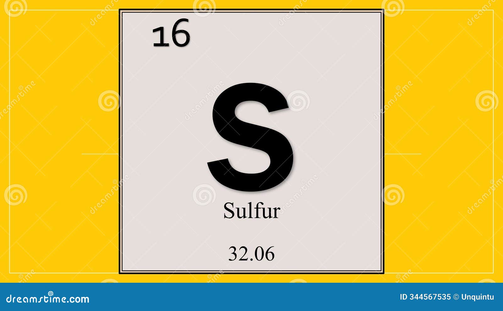 Sulfur Chemical Element Symbol on Yellow Abstract Background Stock ...